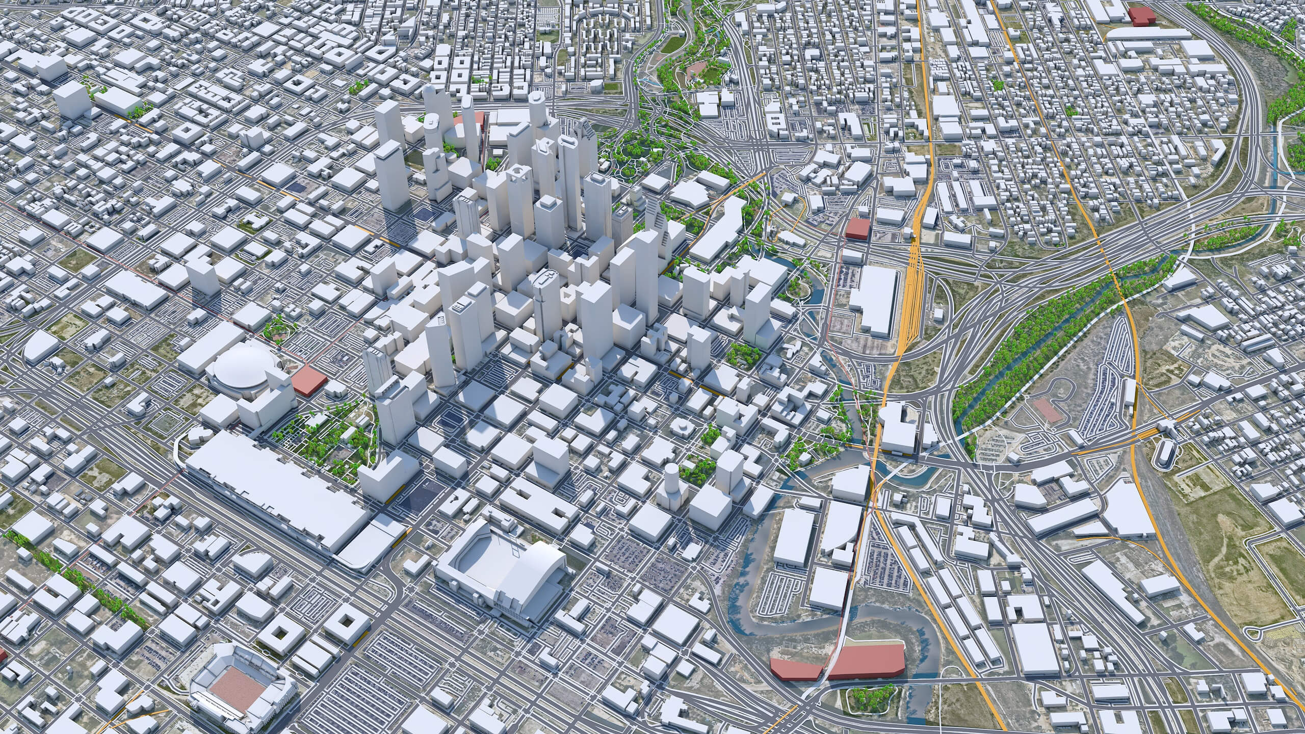 Houston Downtown City Texas USA 6km - 3D Model by 3dstudio