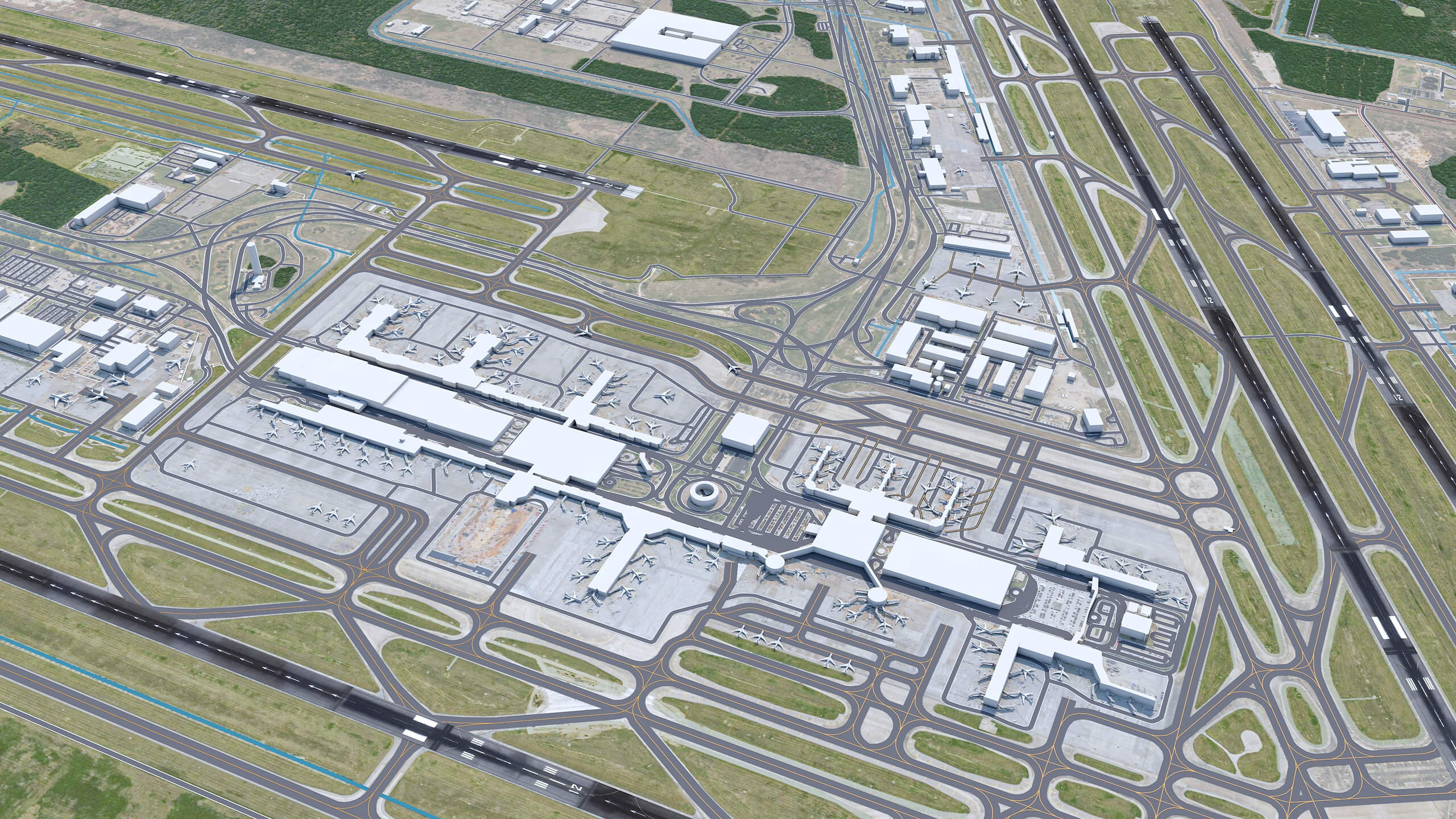 Houston George Bush Airport - 3D Model by 3dstudio