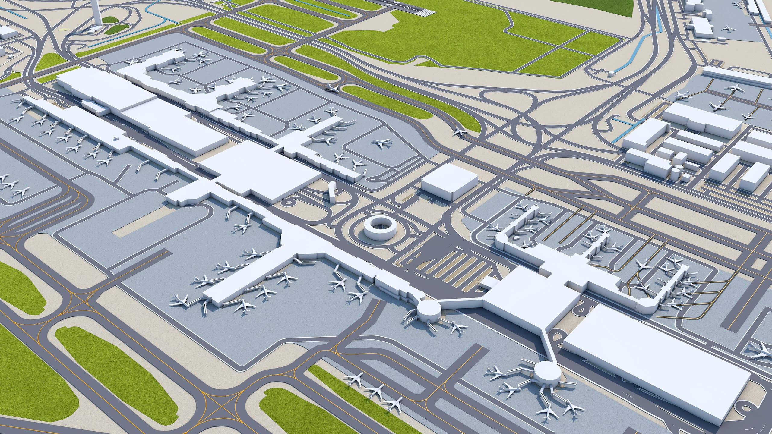 Houston George Bush Airport - 3D Model by 3dstudio