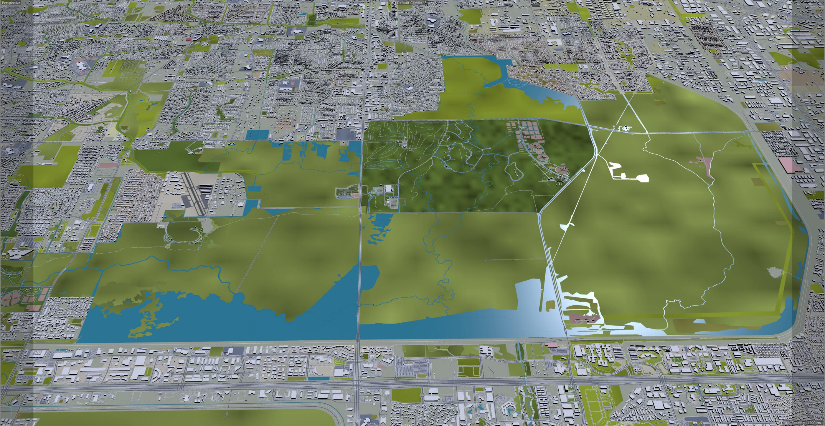Houston City Texas USA 100km - 3D Model by 3dstudio
