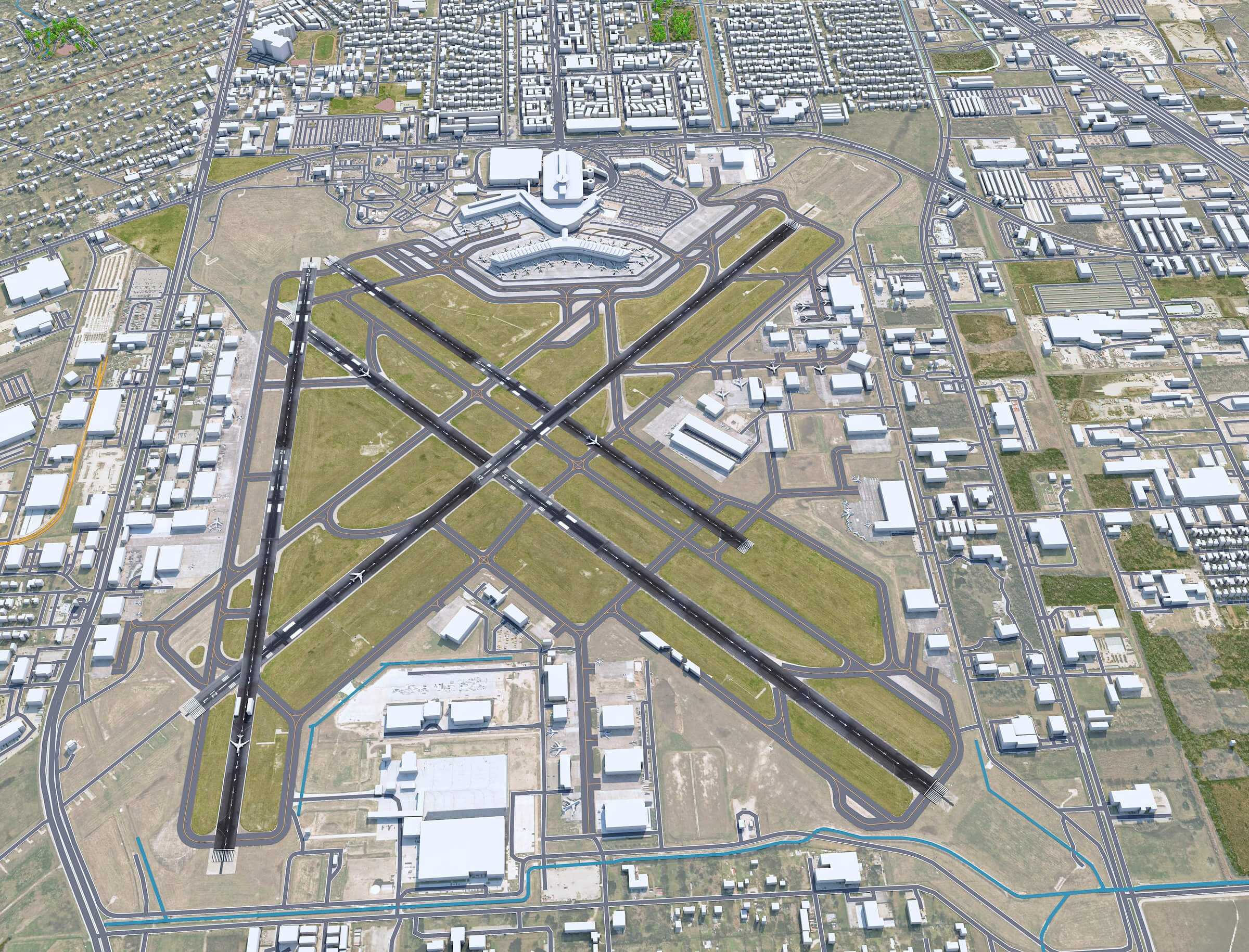 Houston William Hobby Airport - 3D Model by 3dstudio