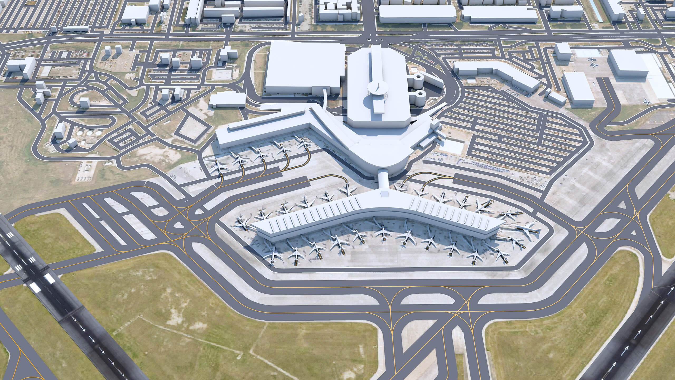Houston William Hobby Airport - 3D Model by 3dstudio