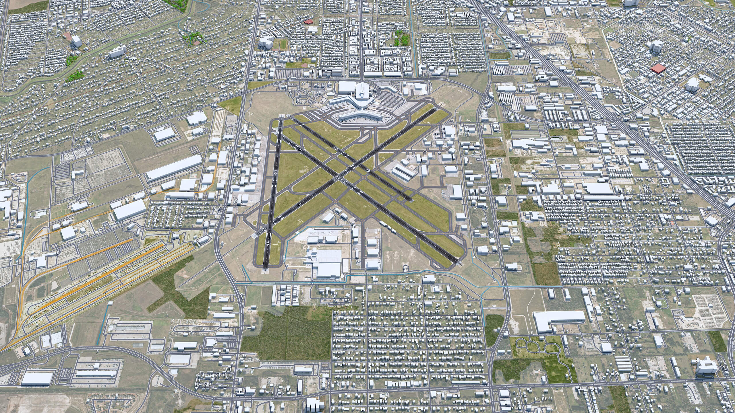 Houston William Hobby Airport - 3D Model by 3dstudio