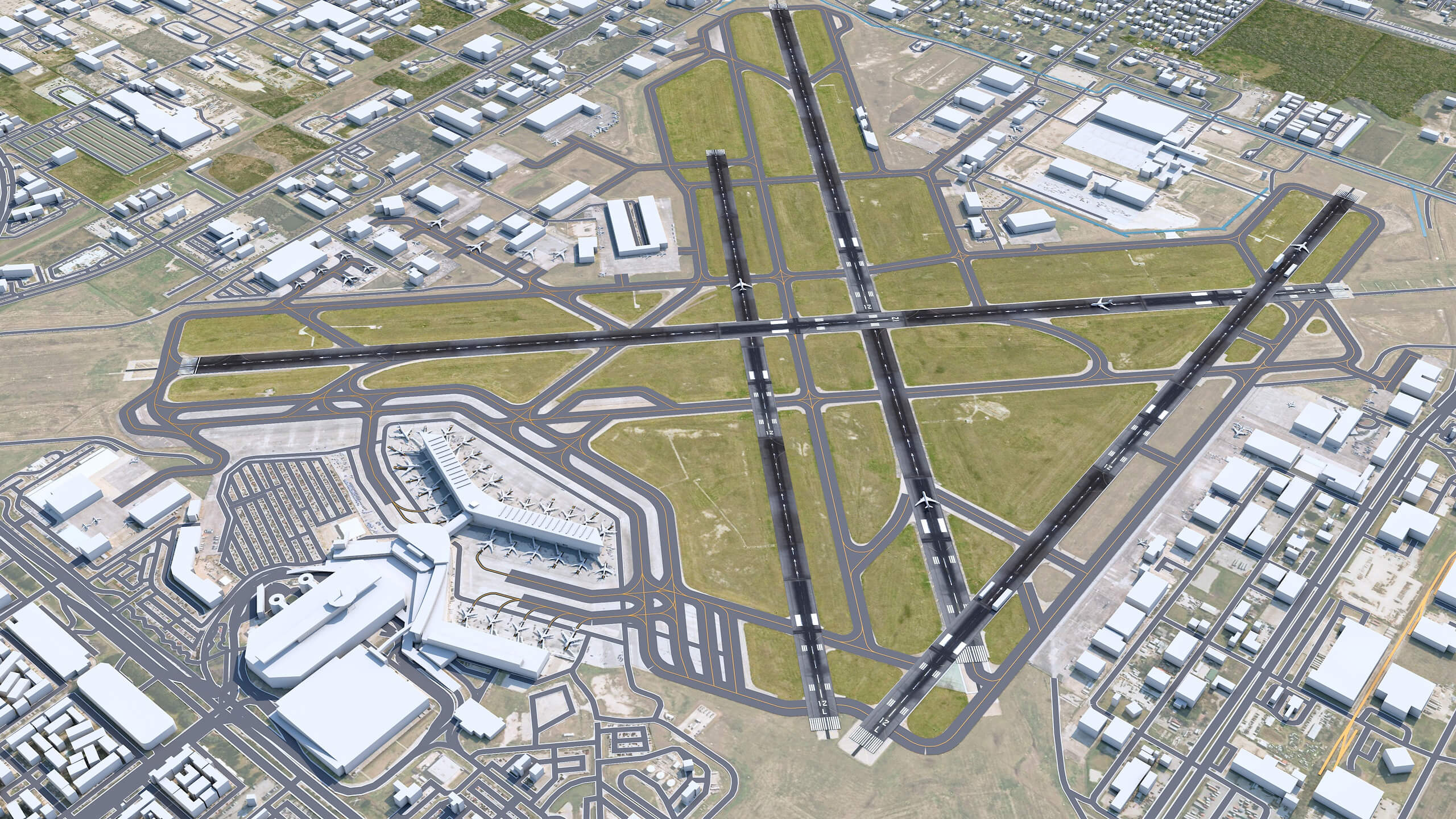 Houston William Hobby Airport - 3D Model by 3dstudio