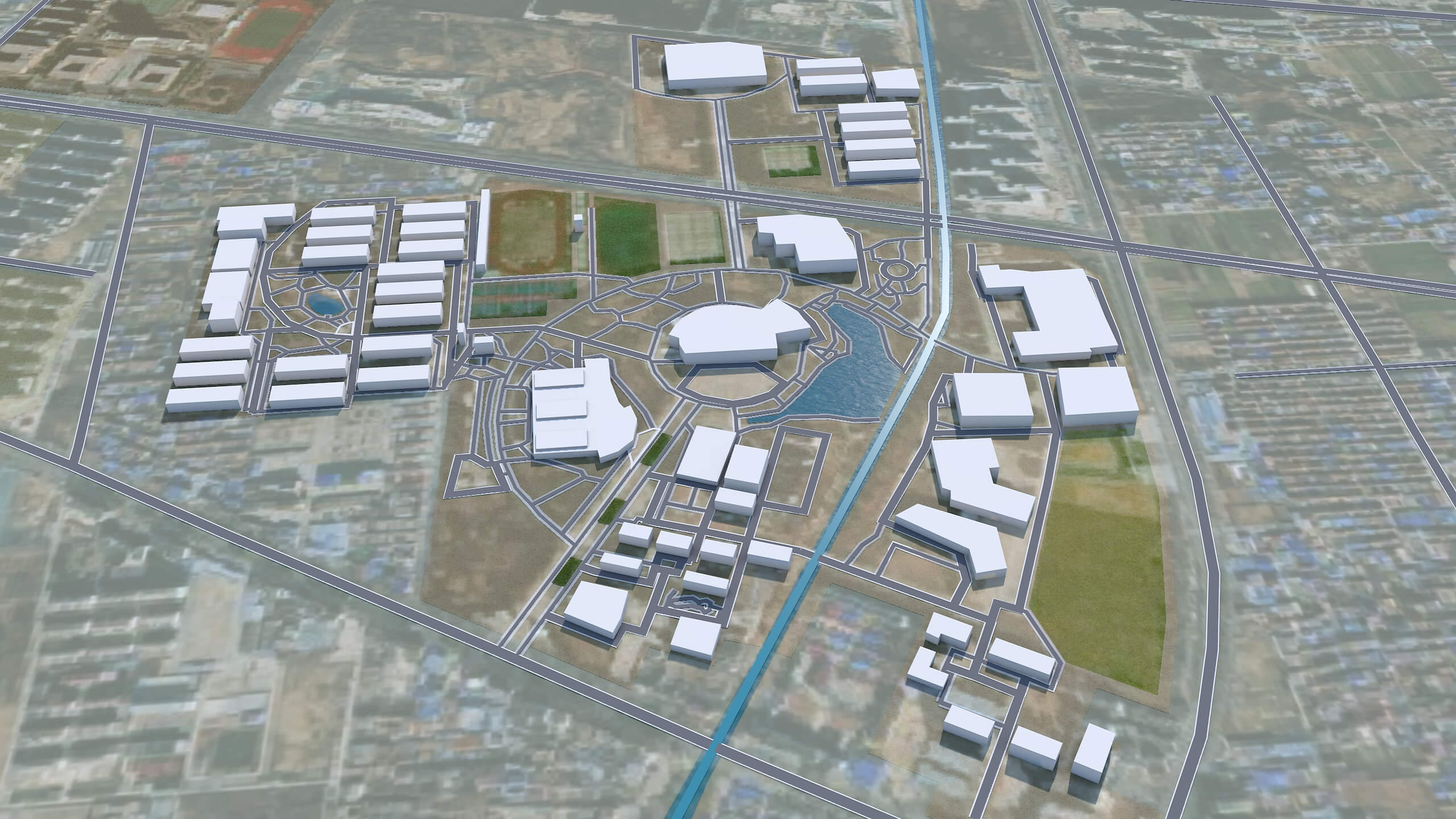 Huaian City Jiangsu China 3D Model 50km by 3dstudio