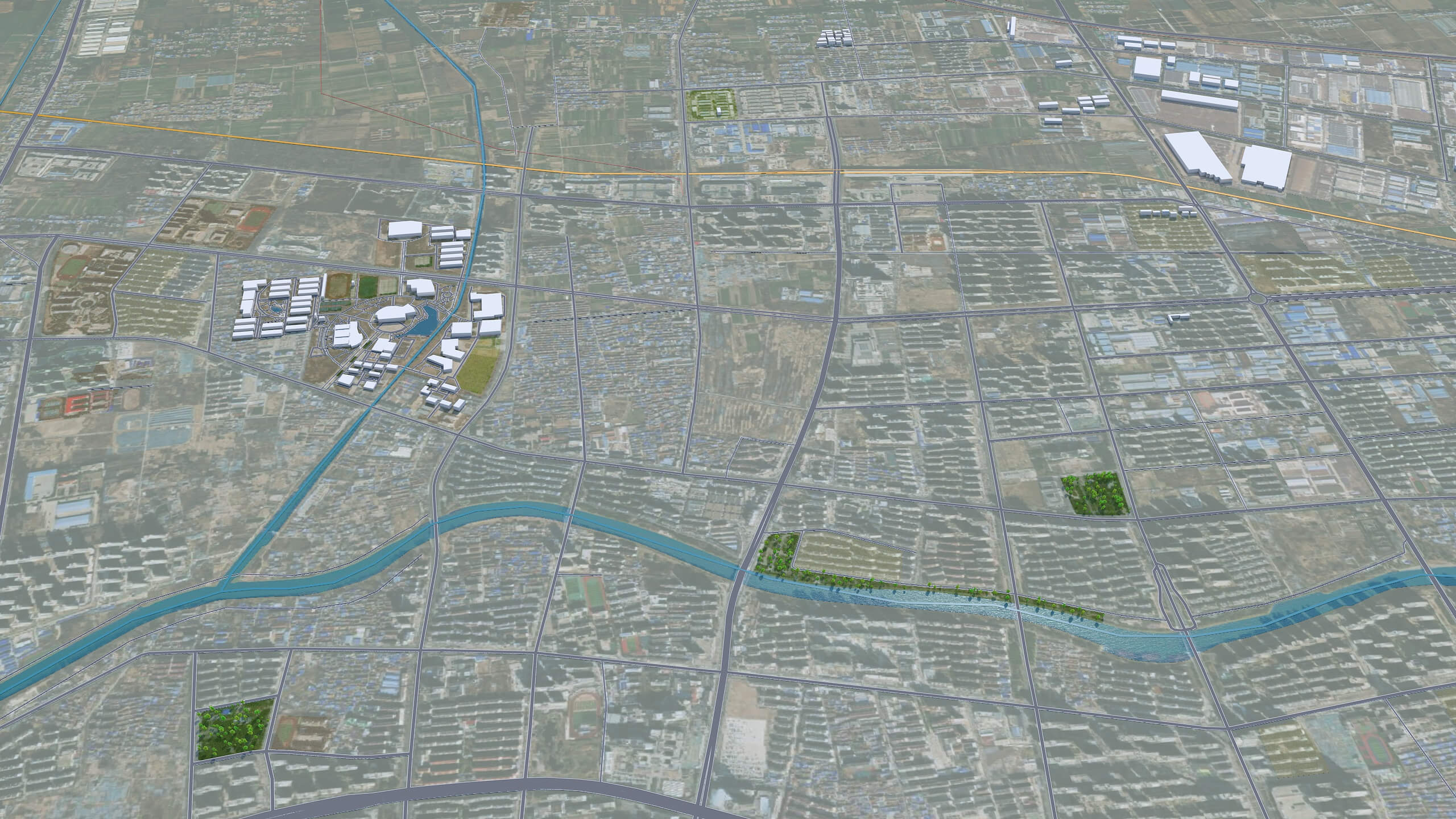 Huaian City Jiangsu China 3D Model 50km by 3dstudio