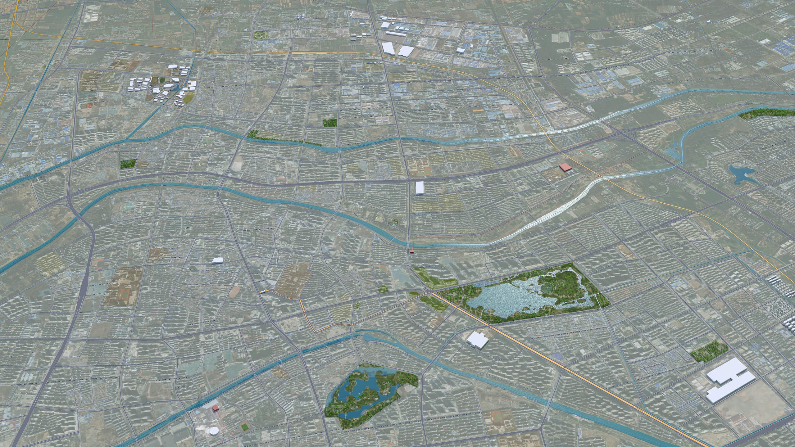 Huaian City Jiangsu China 3D Model 50km by 3dstudio