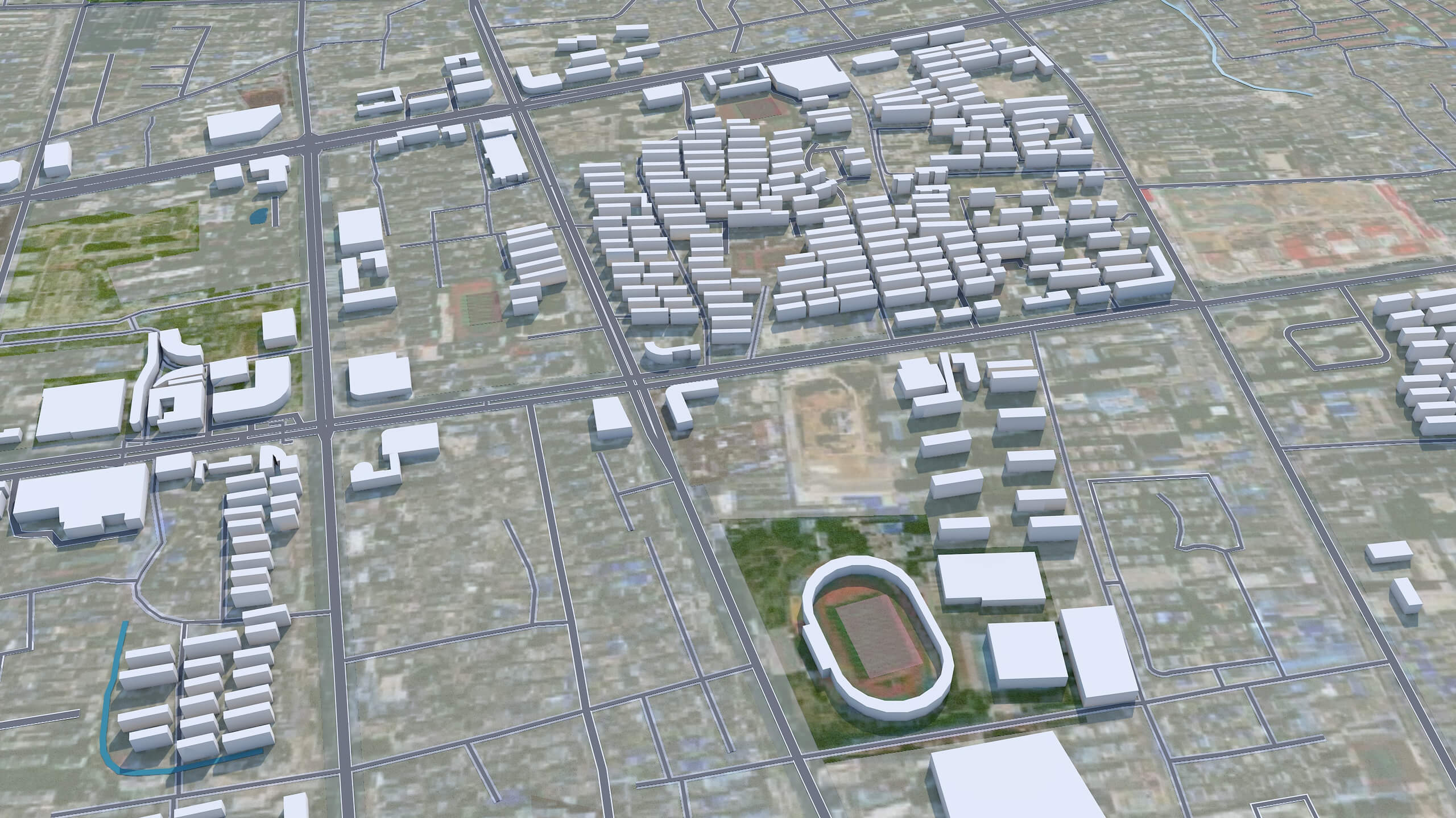 Huainan City Anhui China 3D Model 55km by 3dstudio