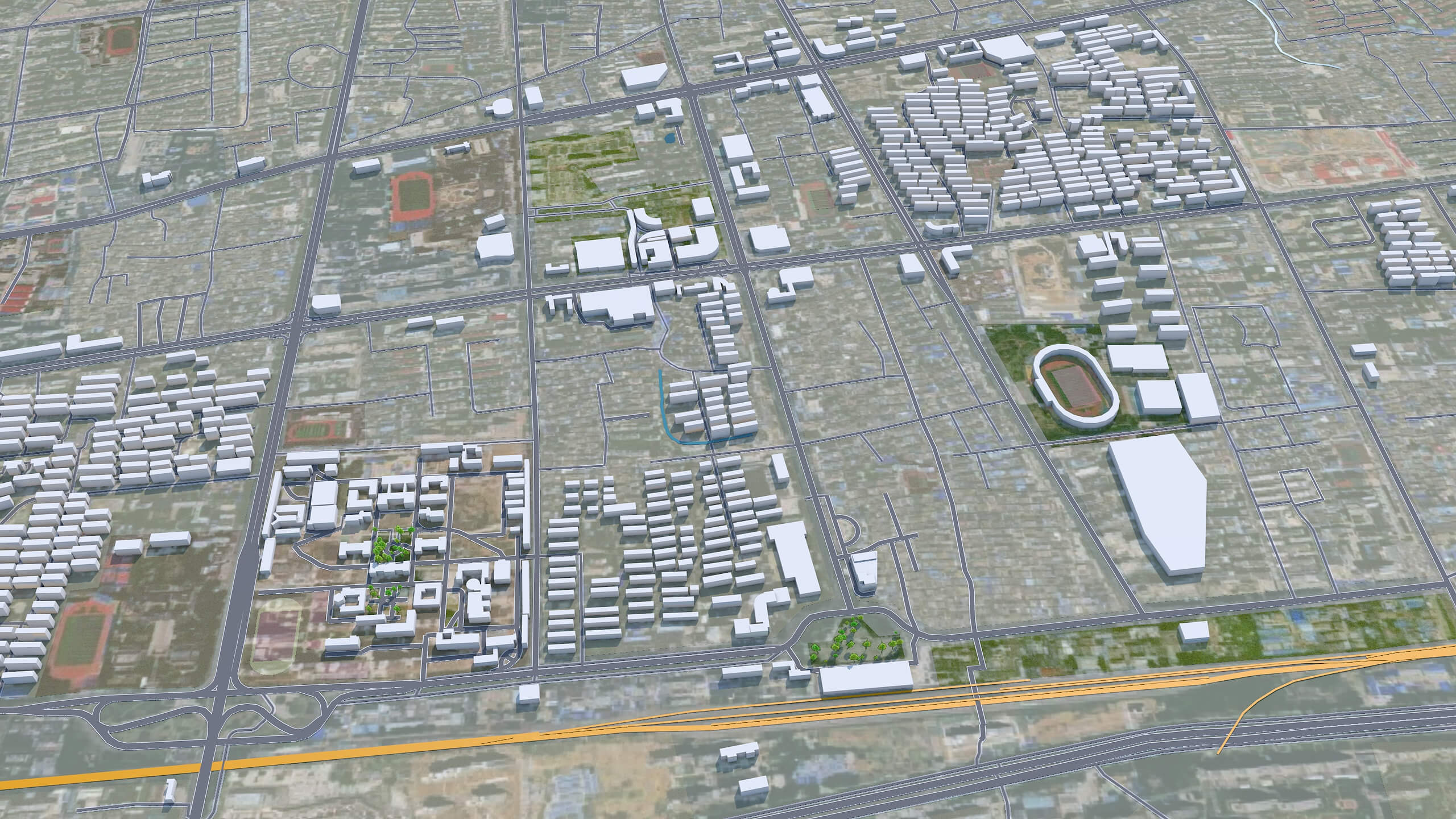 Huainan City Anhui China 3D Model 55km by 3dstudio