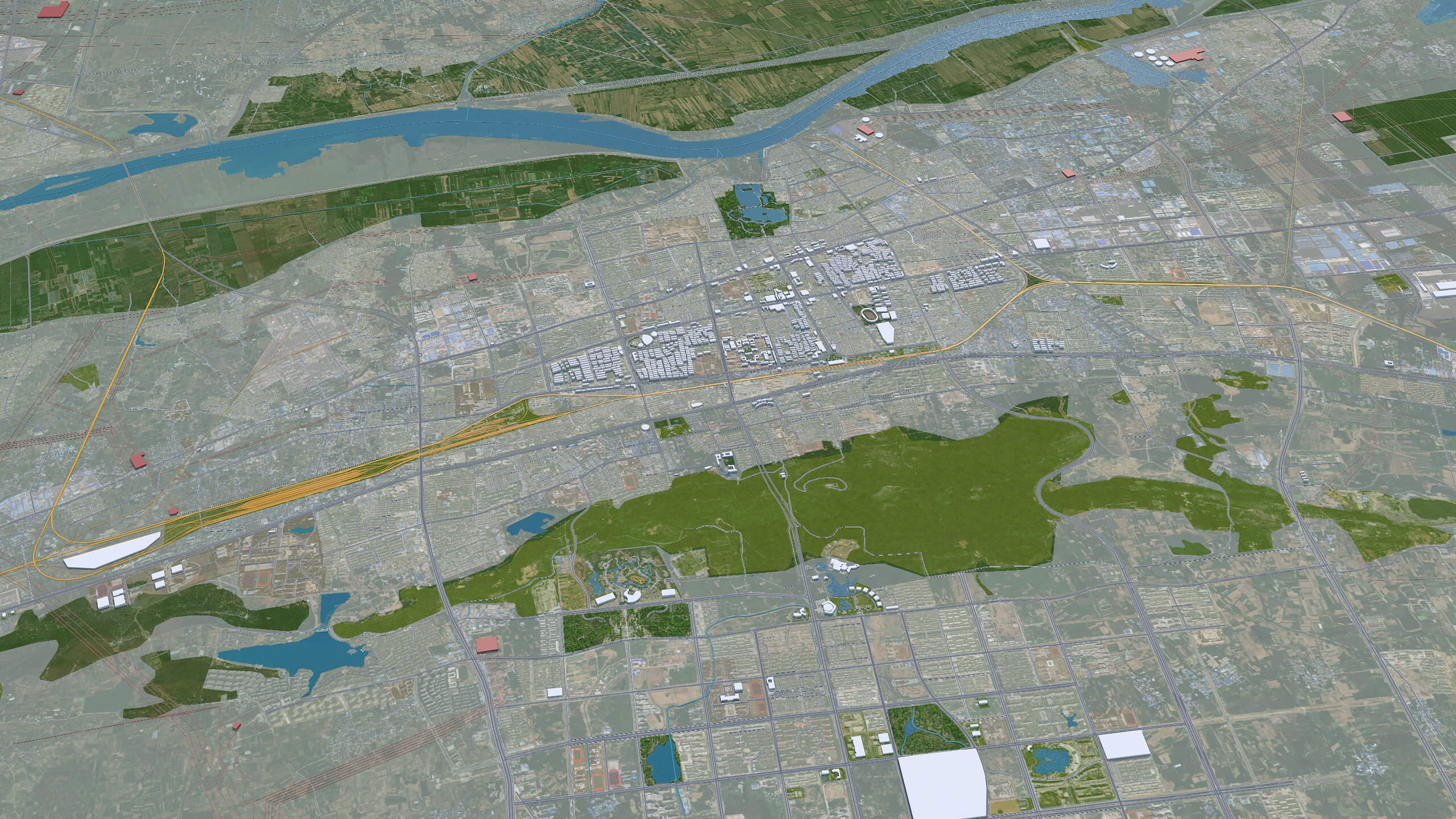 Huainan City Anhui China 3D Model 55km by 3dstudio