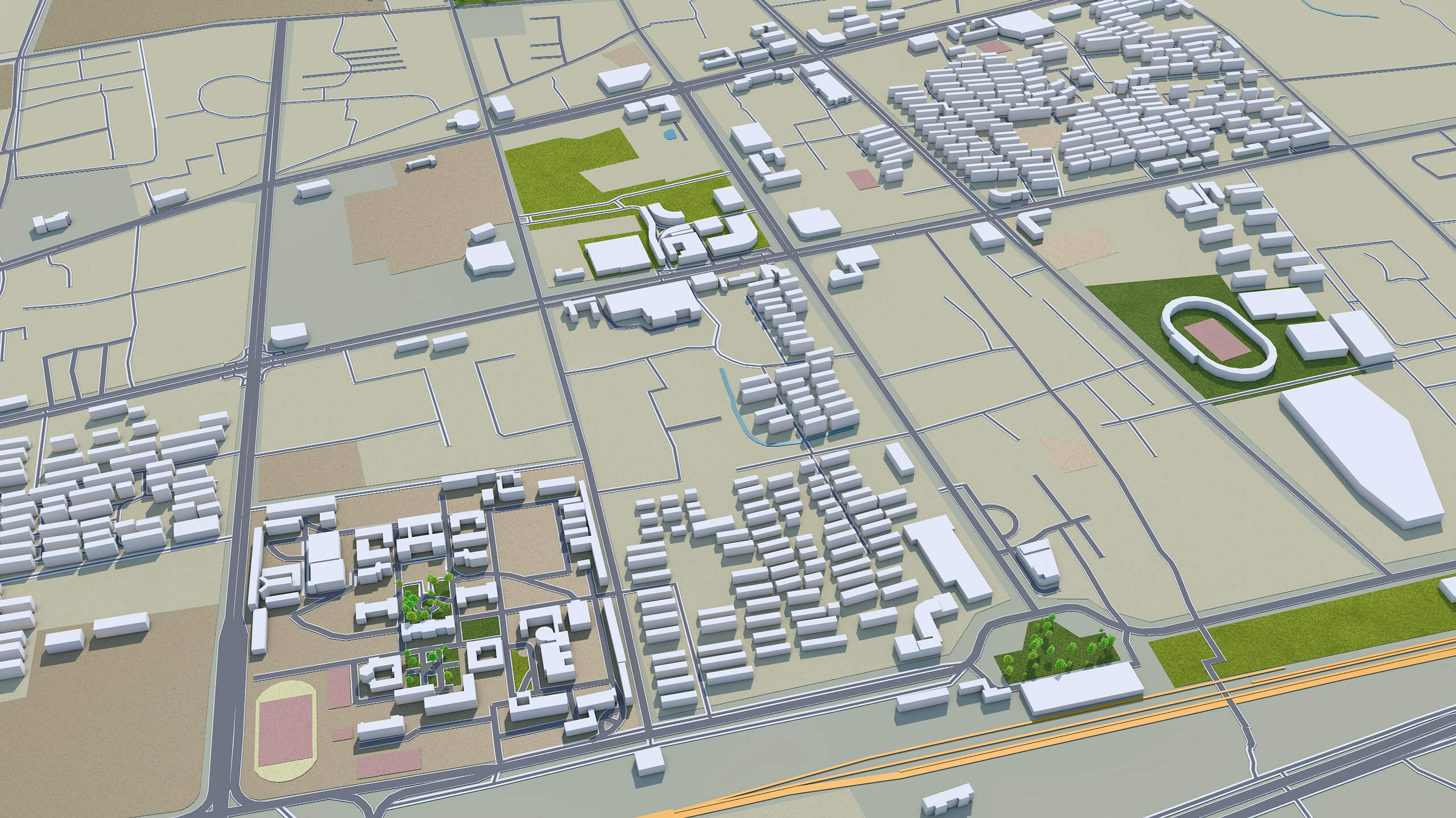 Huainan City Anhui China 3D Model 55km by 3dstudio
