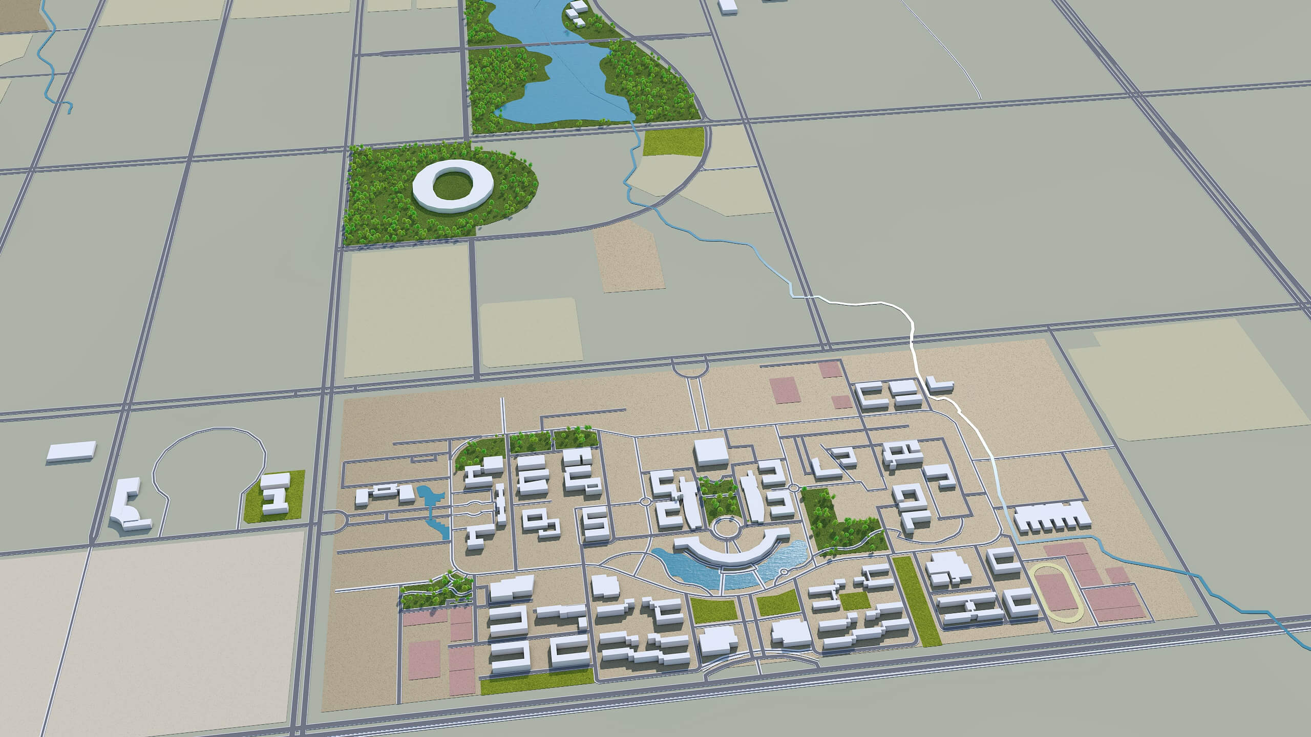 Huainan City Anhui China 3D Model 55km by 3dstudio