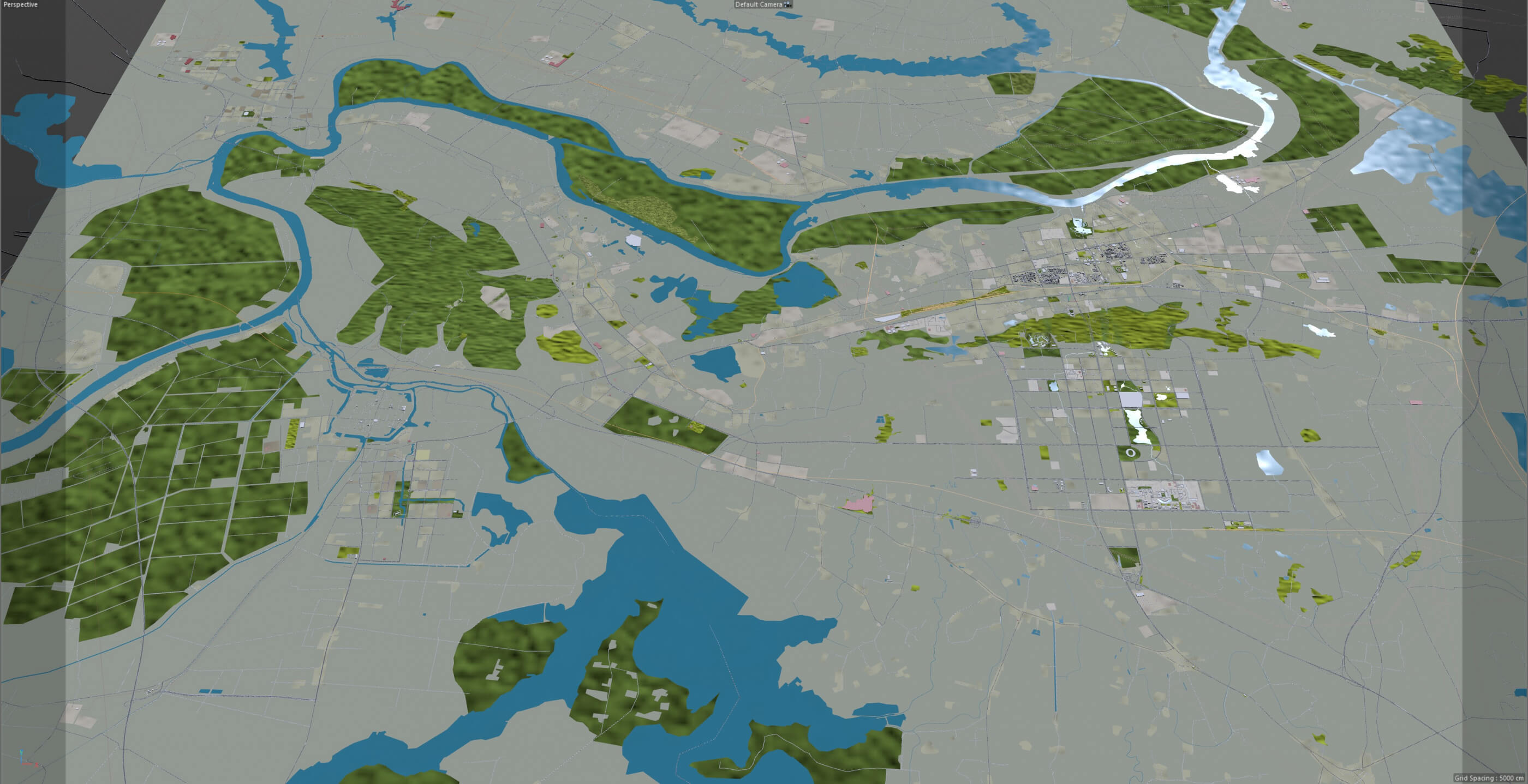 Huainan City Anhui China 3D Model 55km by 3dstudio