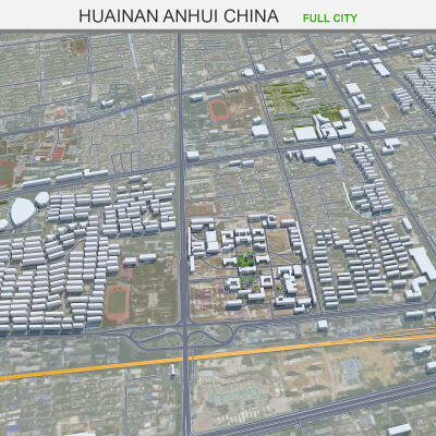 Huainan City Anhui China 3D Model 55km by 3dstudio