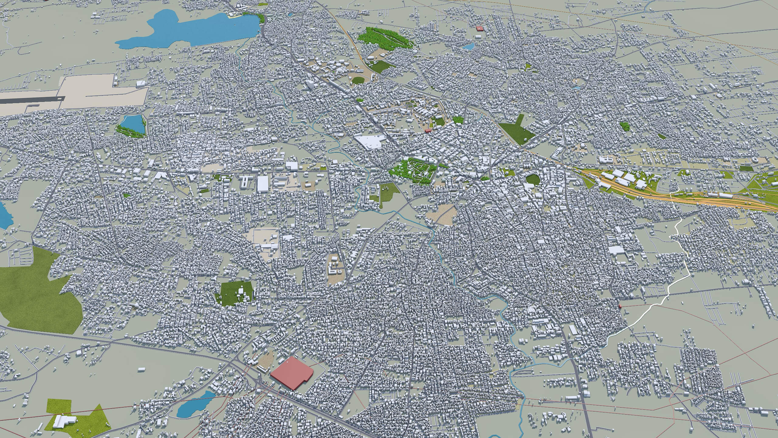 Hubli City Dharwad Karnataka 3D Model 20km by 3dstudio