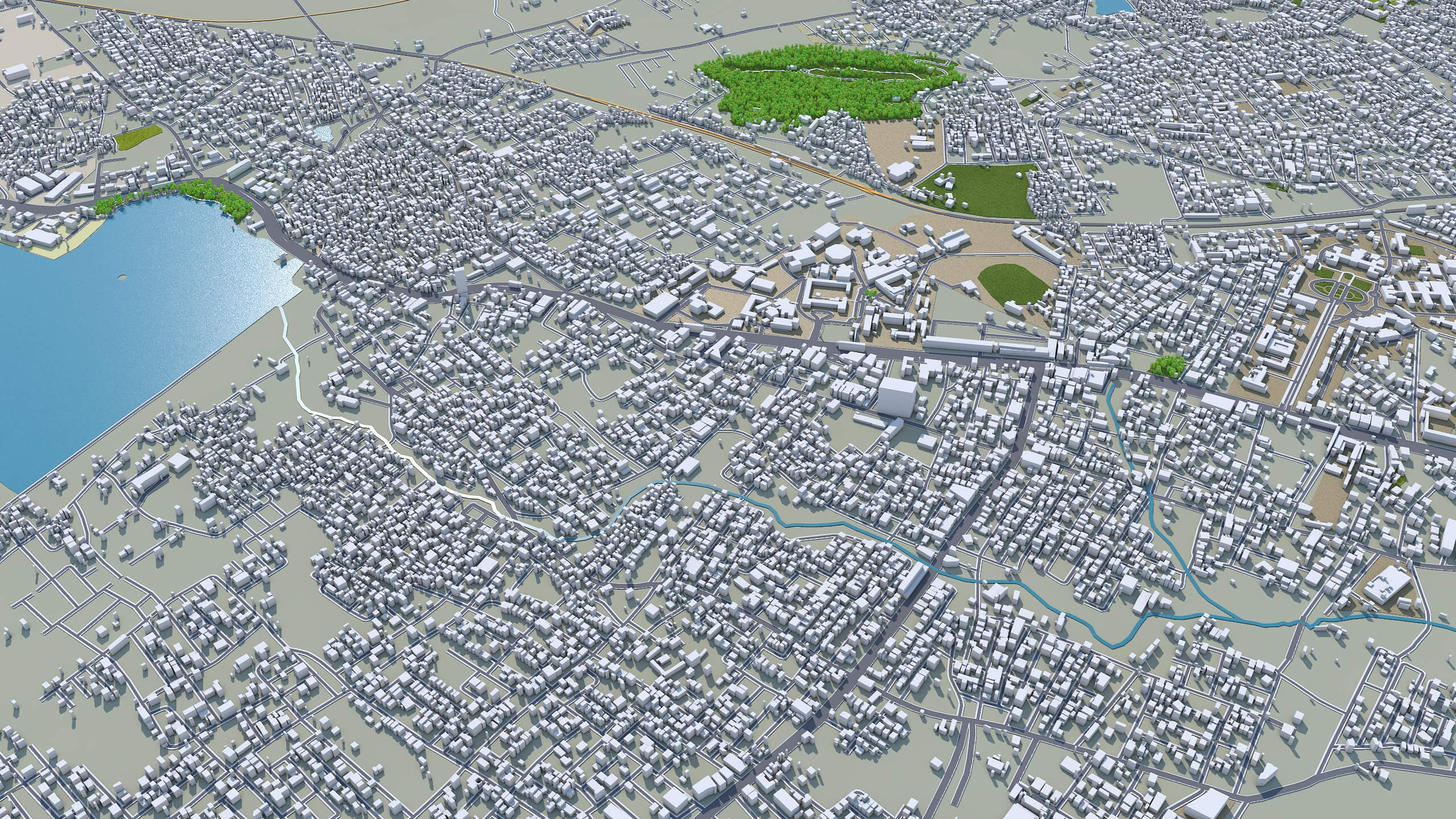 Hubli City Dharwad Karnataka 3D Model 20km by 3dstudio