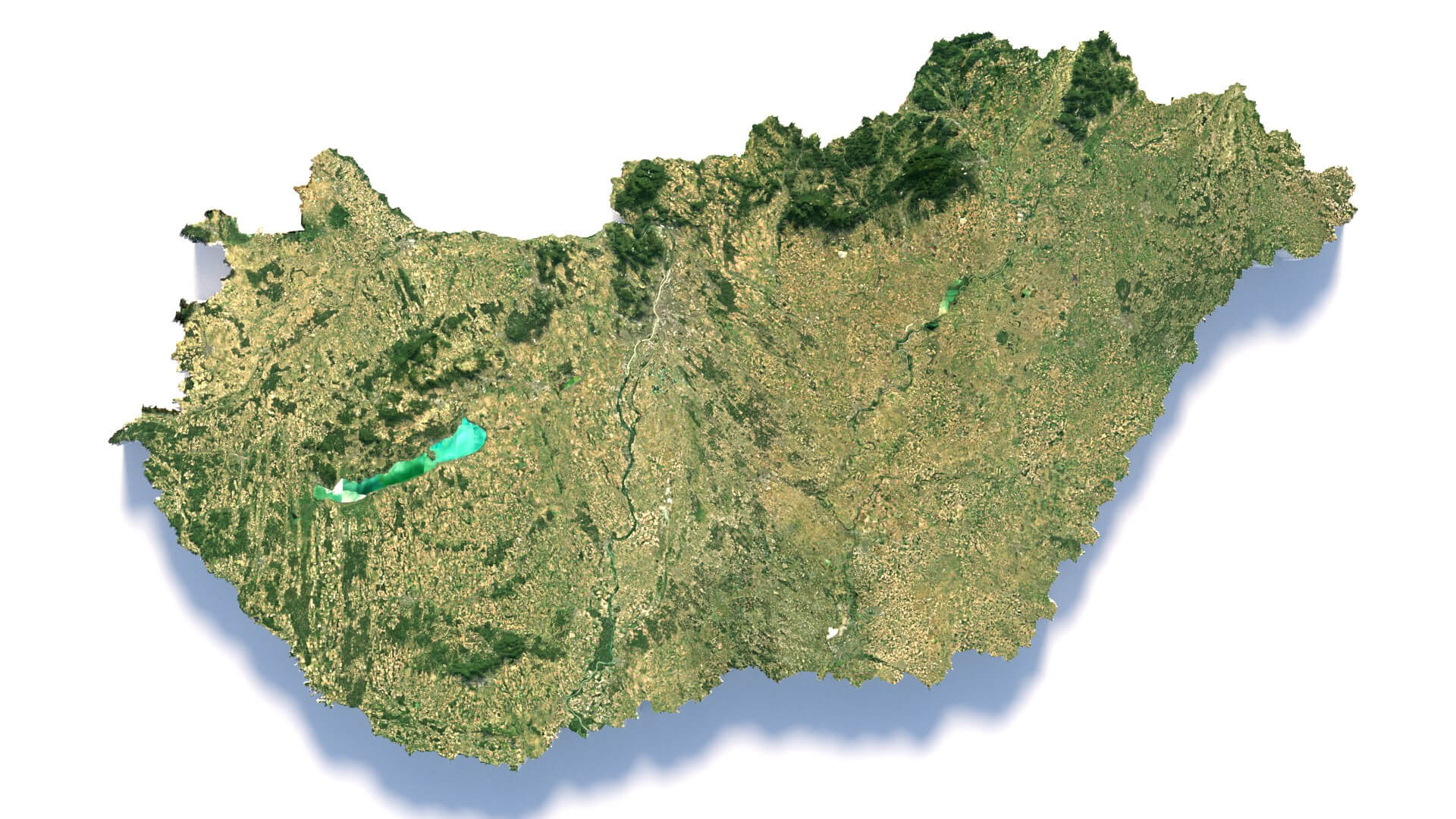 Hungary Magyarorszag Terrain Map - 3D Model by 3dstudio