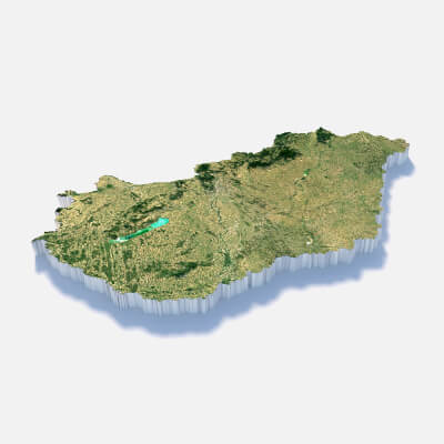 Hungary Magyarorszag Terrain Map - 3D Model by 3dstudio