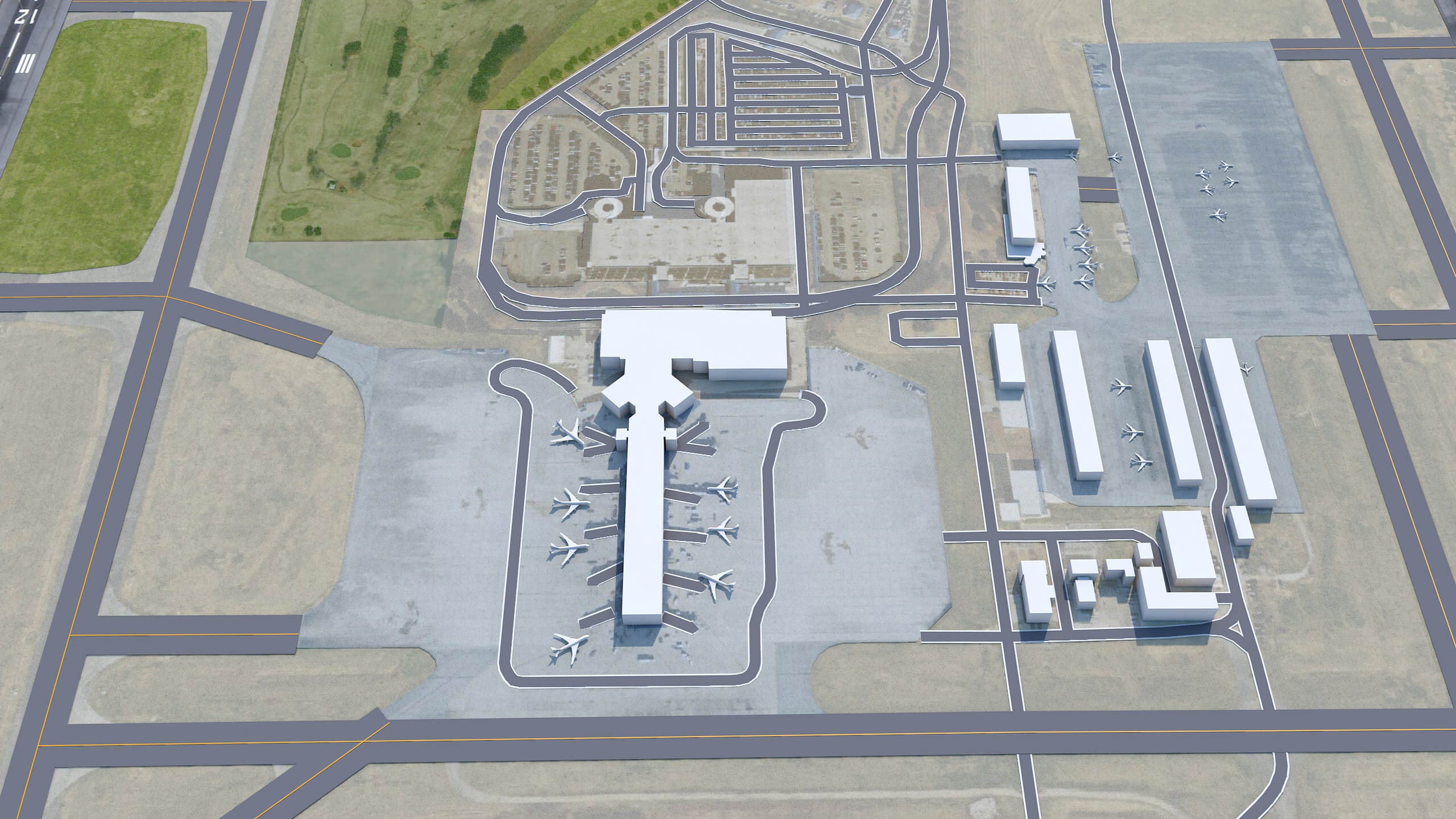 Huntsville Airport - 3D Model by 3dstudio