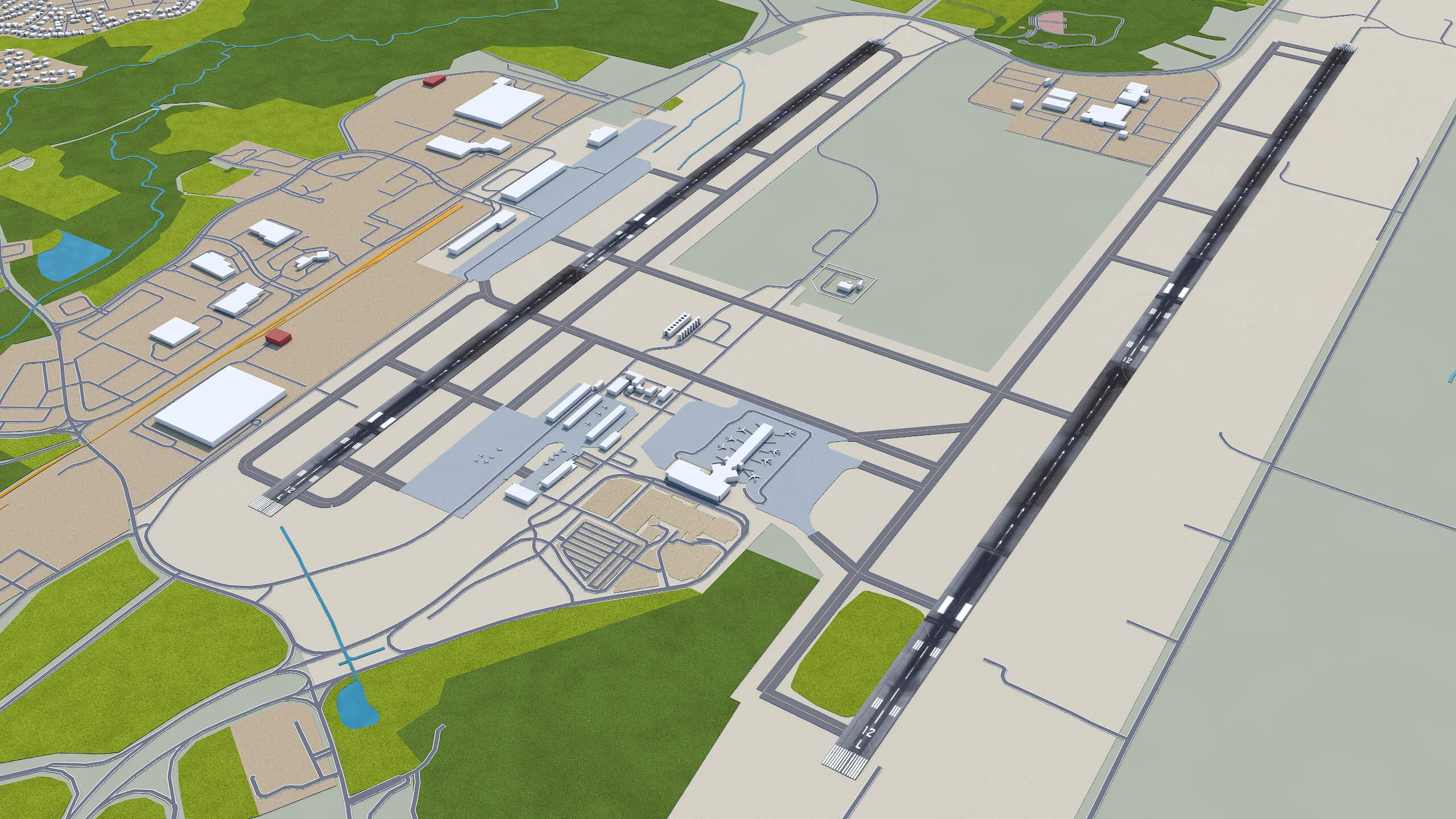 Huntsville Airport - 3D Model by 3dstudio