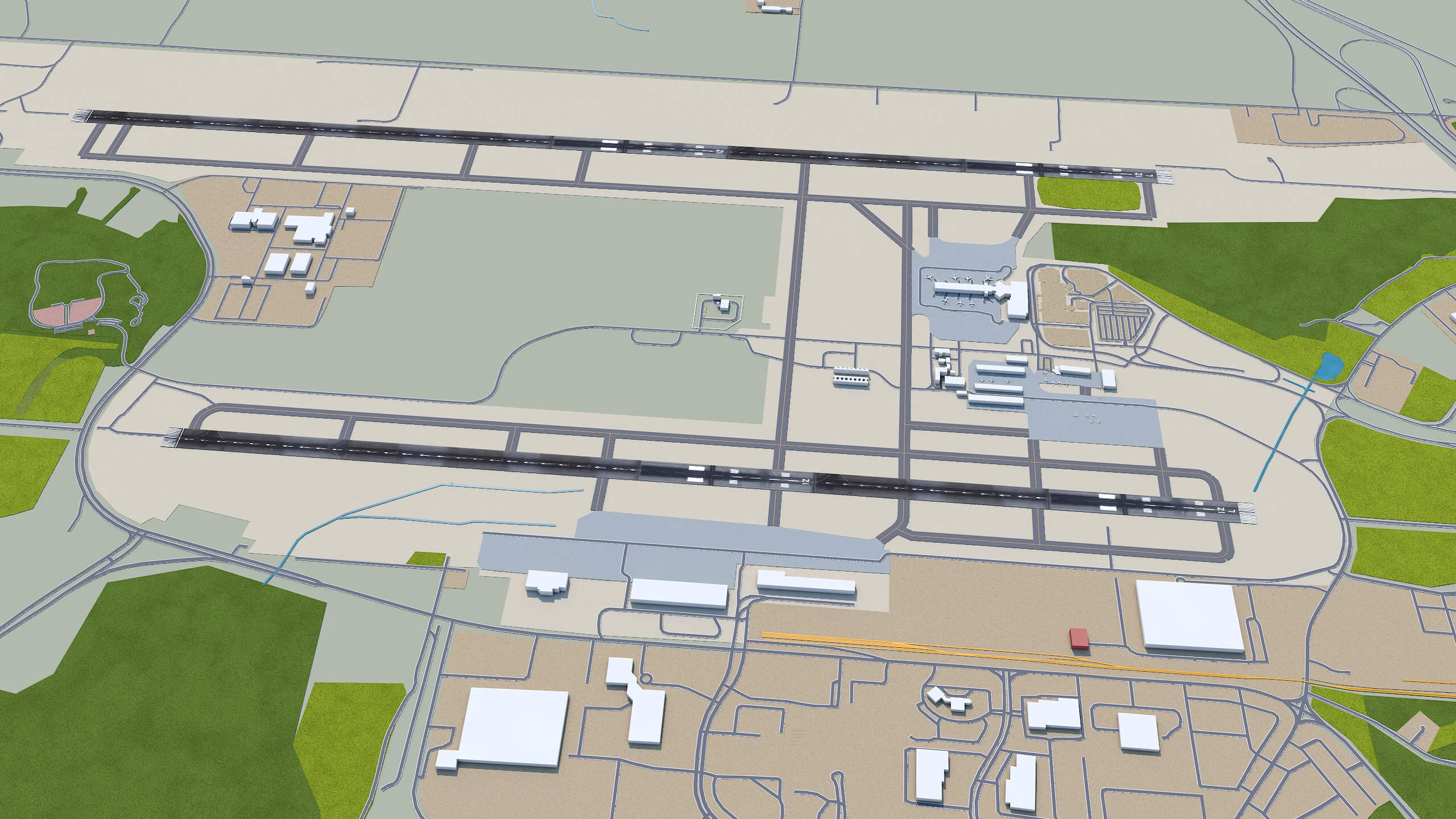 Huntsville Airport - 3D Model by 3dstudio
