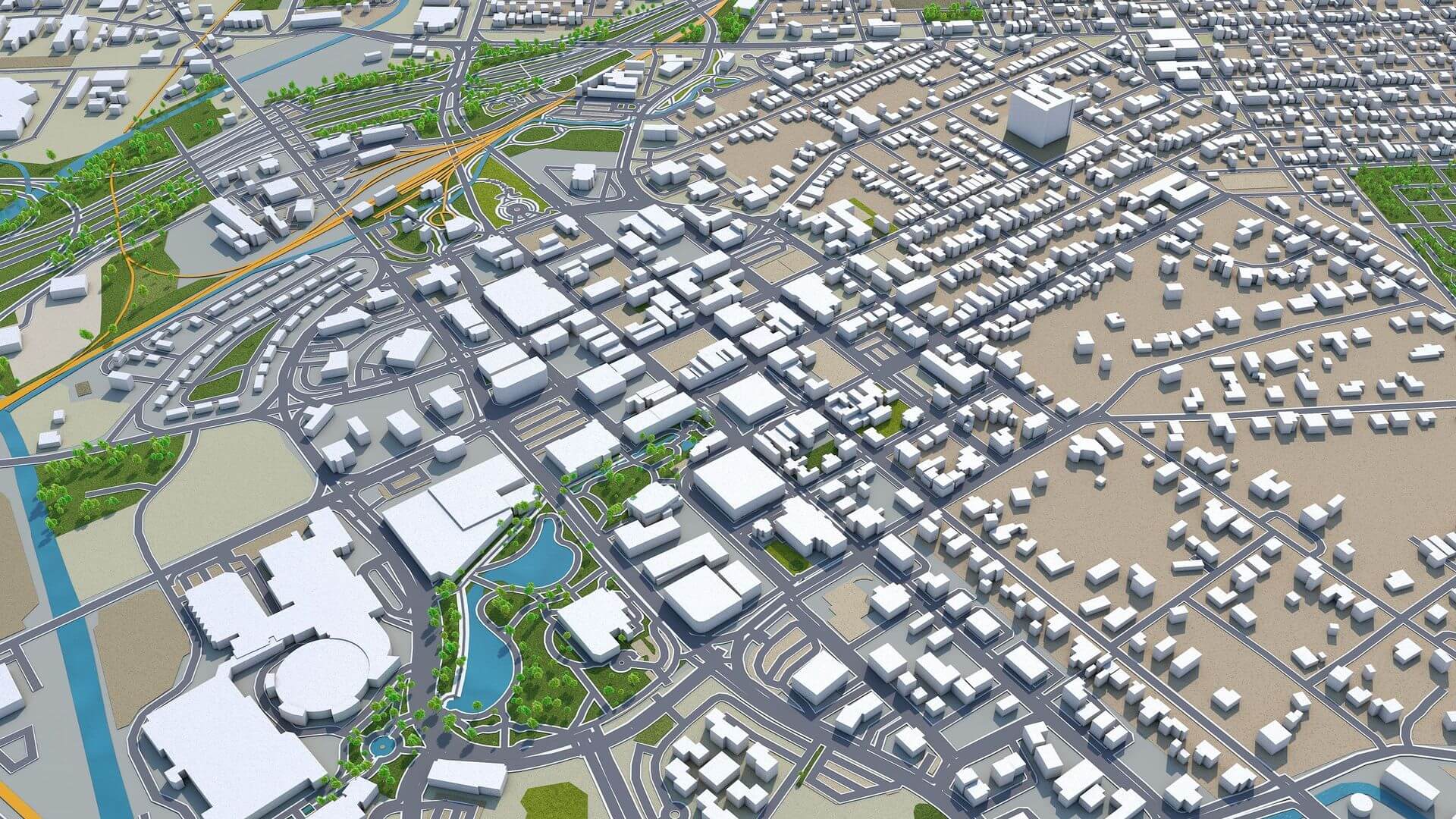 Huntsville, Alabama USA 50km - 3D Model by 3dstudio