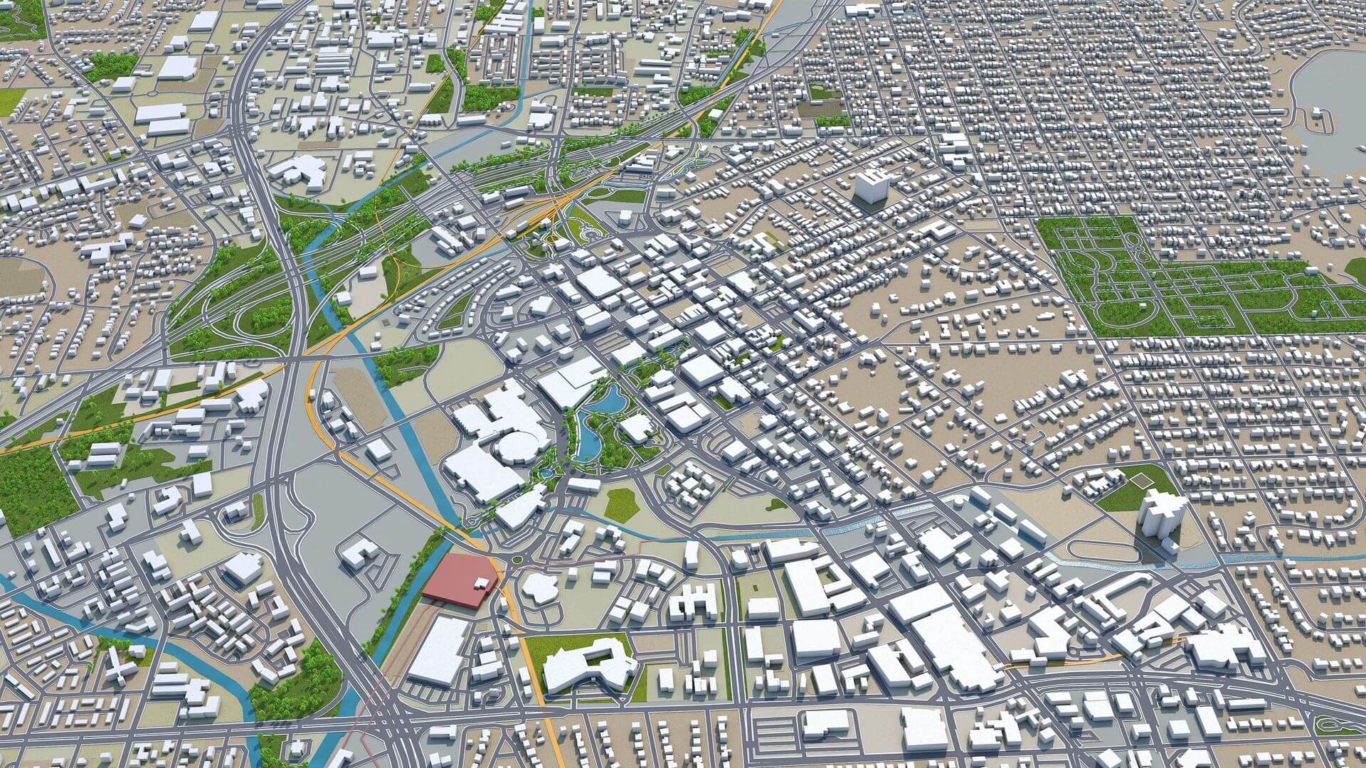 Huntsville, Alabama USA 50km - 3D Model by 3dstudio