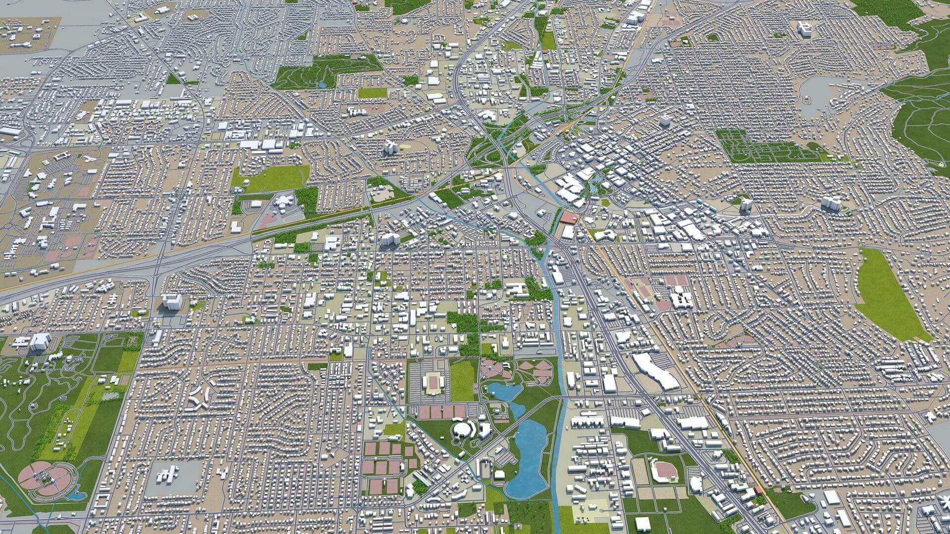 Huntsville, Alabama USA 50km - 3D Model by 3dstudio