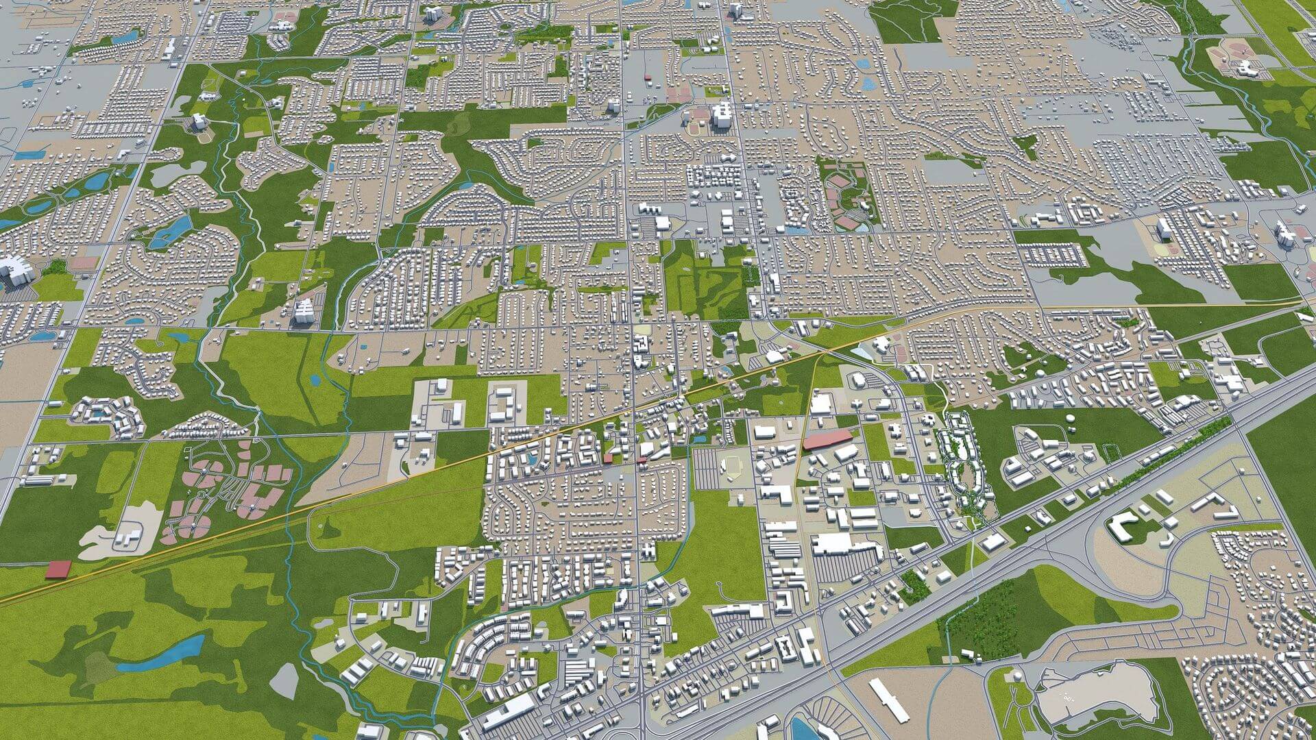 Huntsville, Alabama USA 50km - 3D Model by 3dstudio