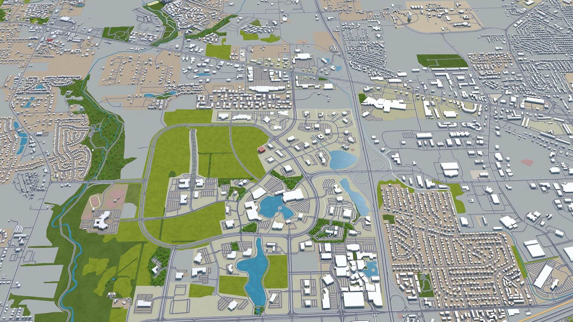 Huntsville, Alabama USA 50km - 3D Model by 3dstudio