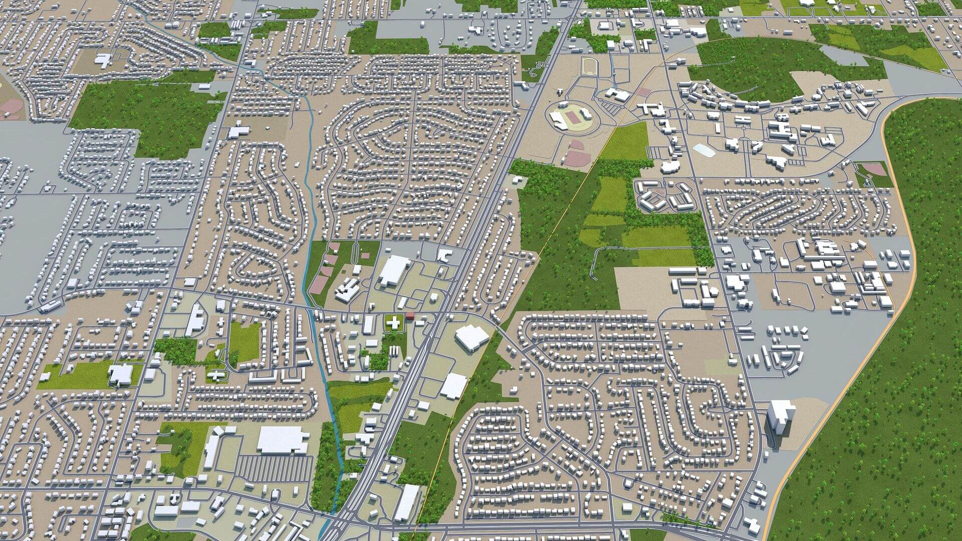 Huntsville, Alabama USA 50km - 3D Model by 3dstudio