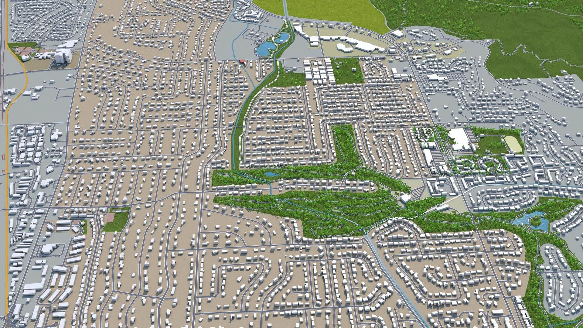 Huntsville, Alabama USA 50km - 3D Model by 3dstudio