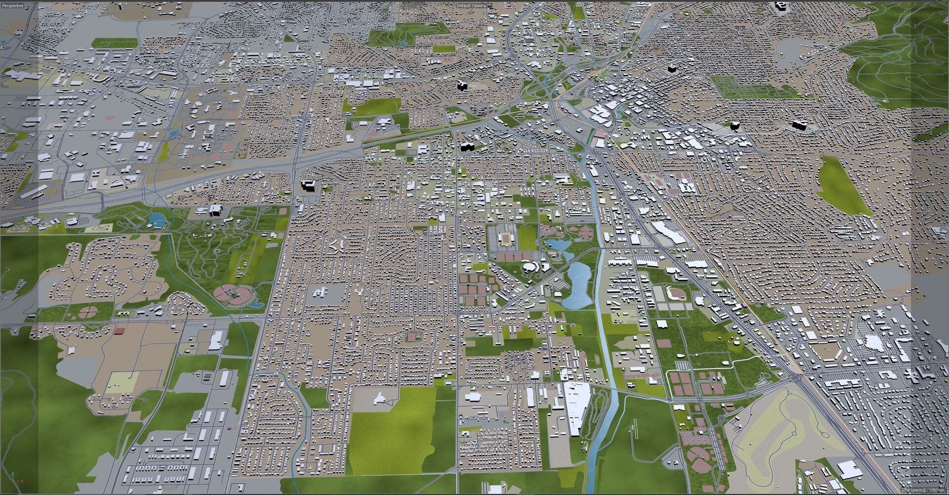 Huntsville, Alabama USA 50km - 3D Model by 3dstudio