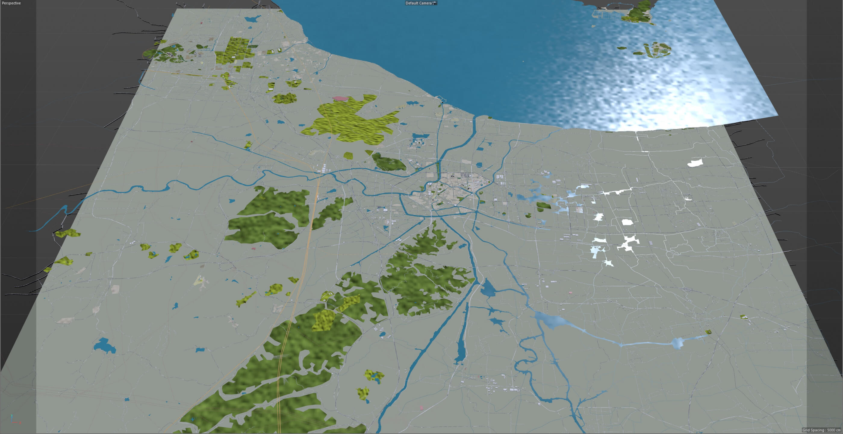 Huzhou Zhejiang City China 3D Model 50km by 3dstudio