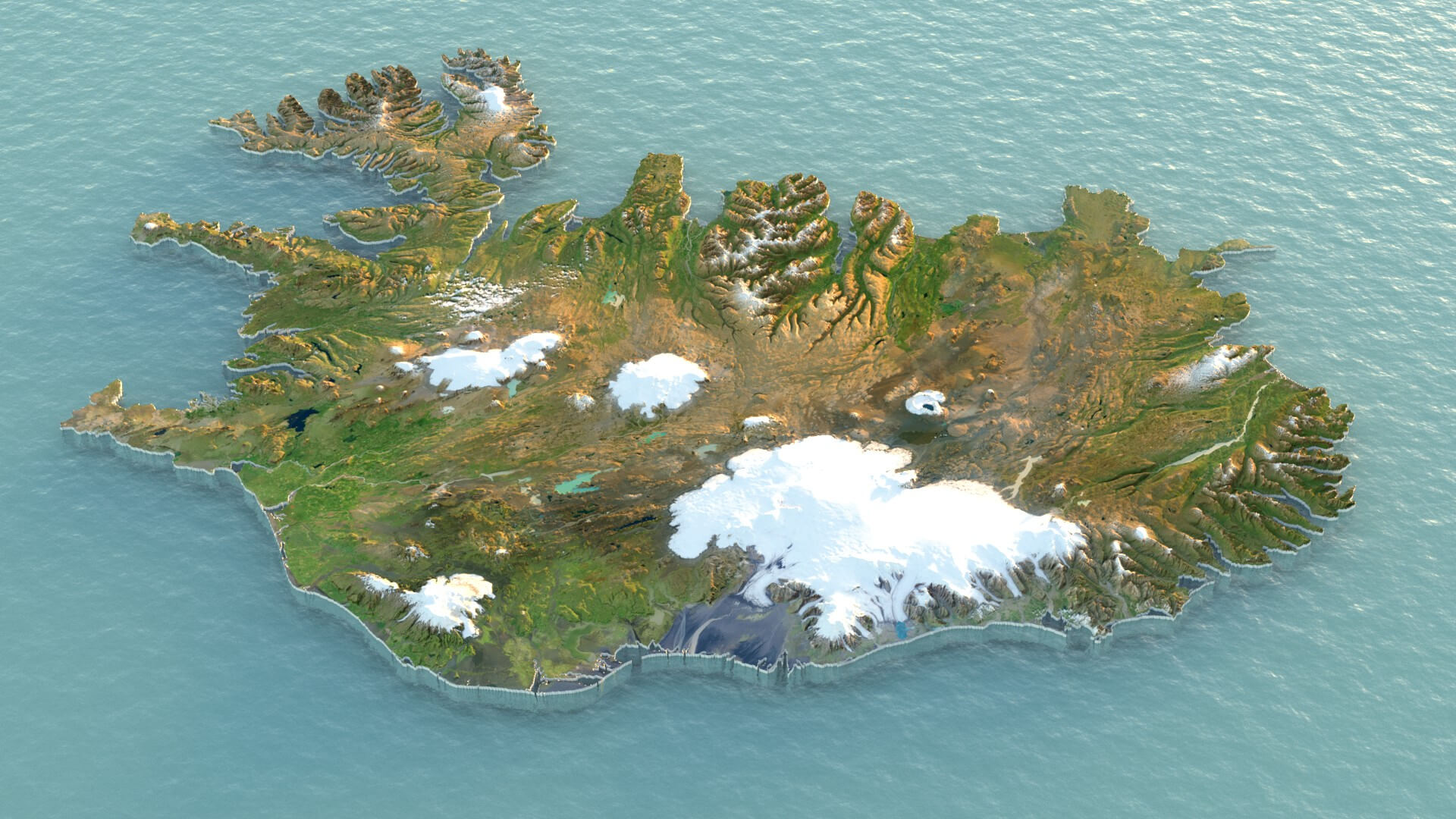 Iceland Terrain Map - 3D Model by 3dstudio