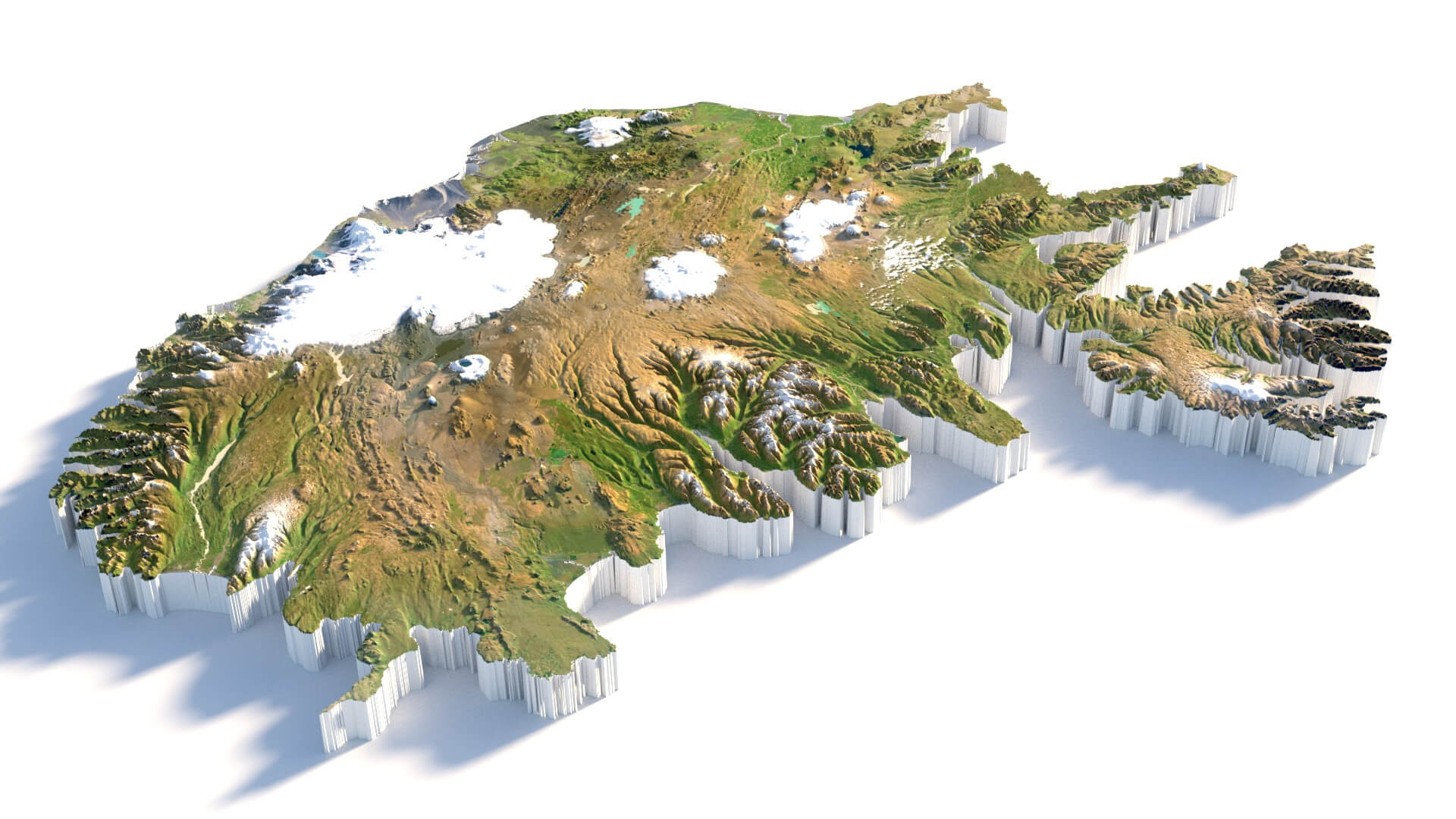 Iceland Terrain Map - 3D Model by 3dstudio