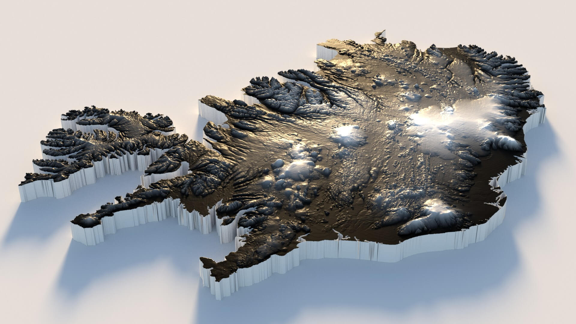 Iceland Terrain Map - 3D Model by 3dstudio