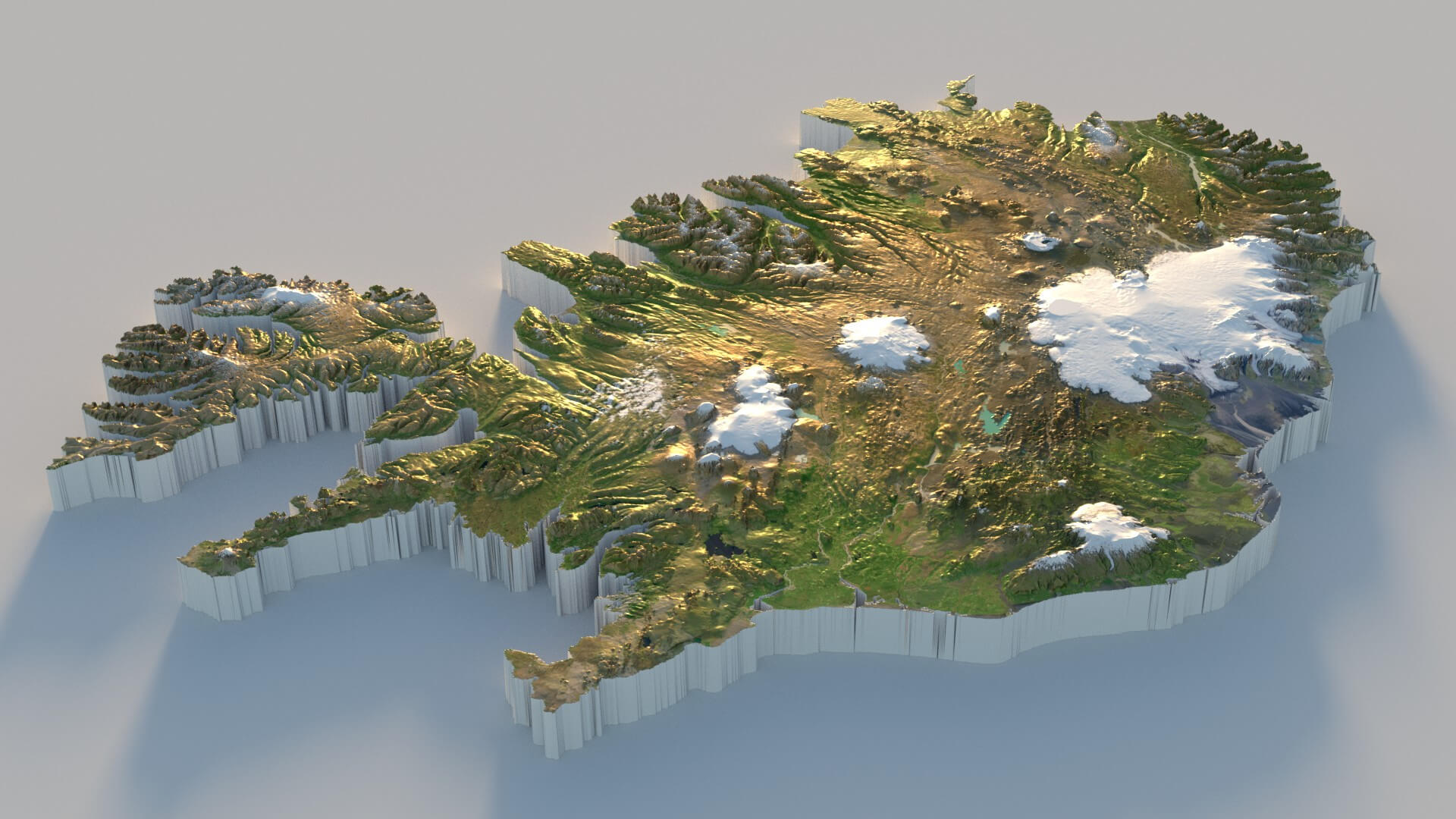 Iceland Terrain Map - 3D Model by 3dstudio