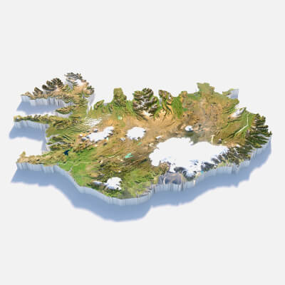 Iceland Terrain Map - 3D Model by 3dstudio