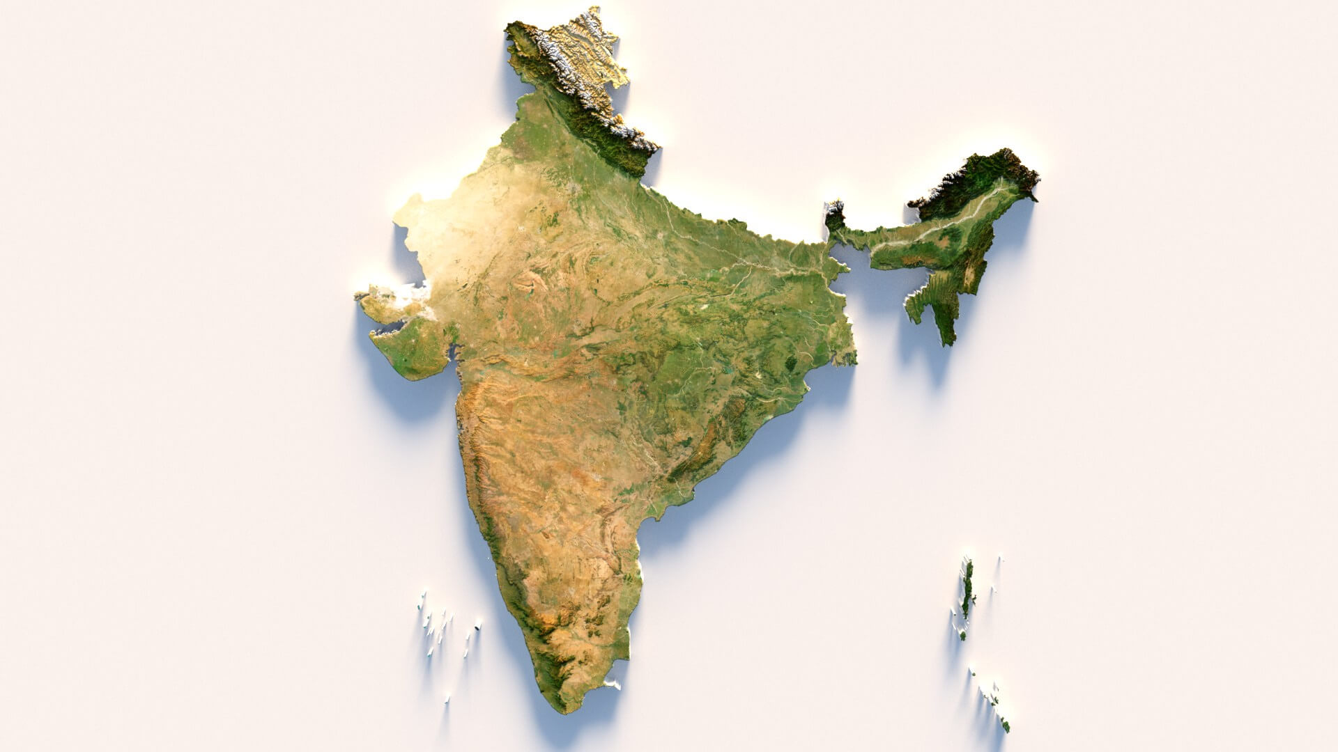 India Terrain Map - 3D Model by 3dstudio