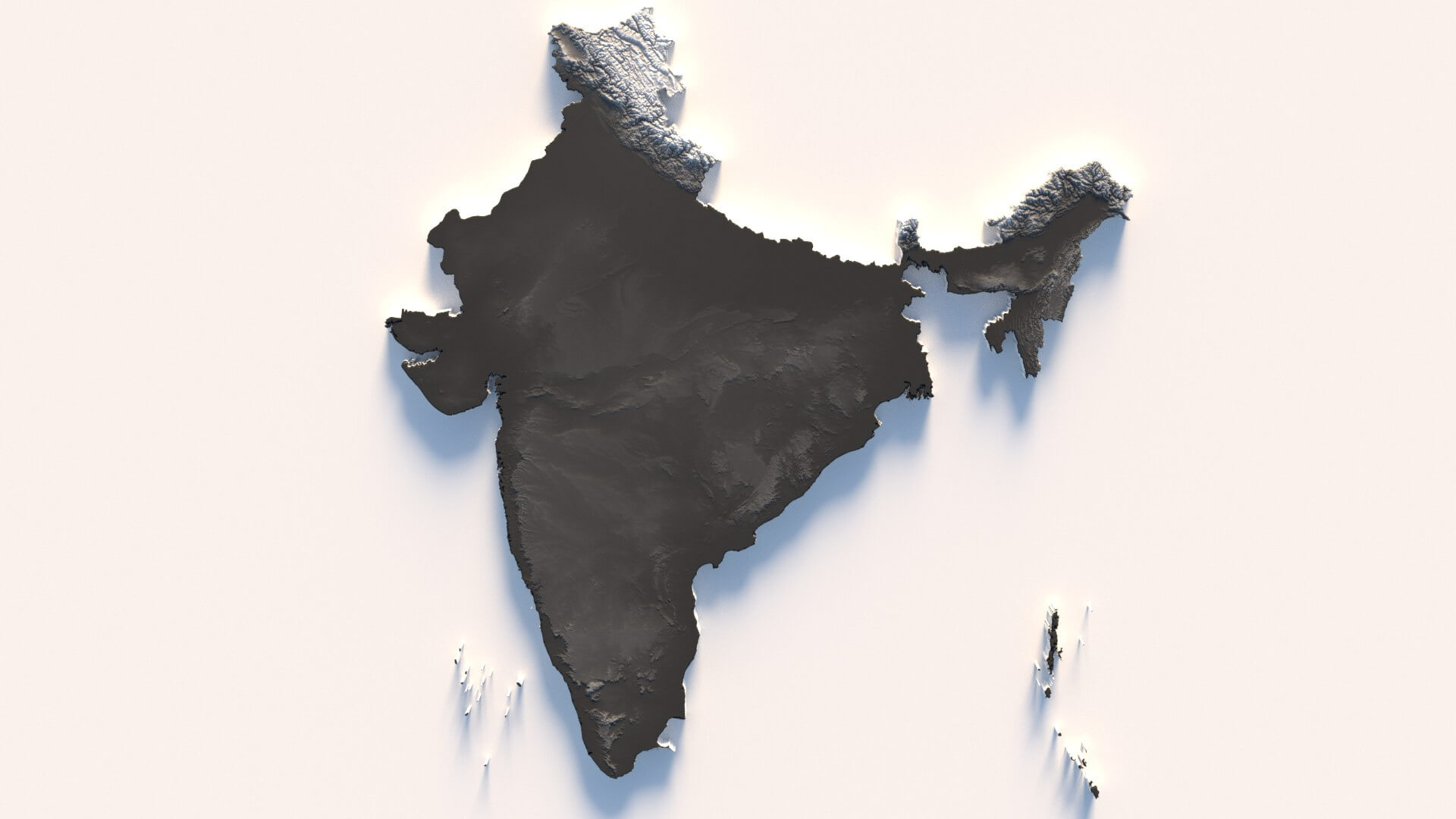 India Terrain Map - 3D Model by 3dstudio