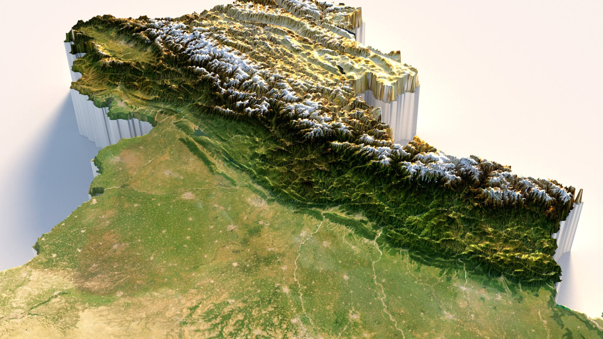 India Terrain Map - 3D Model by 3dstudio