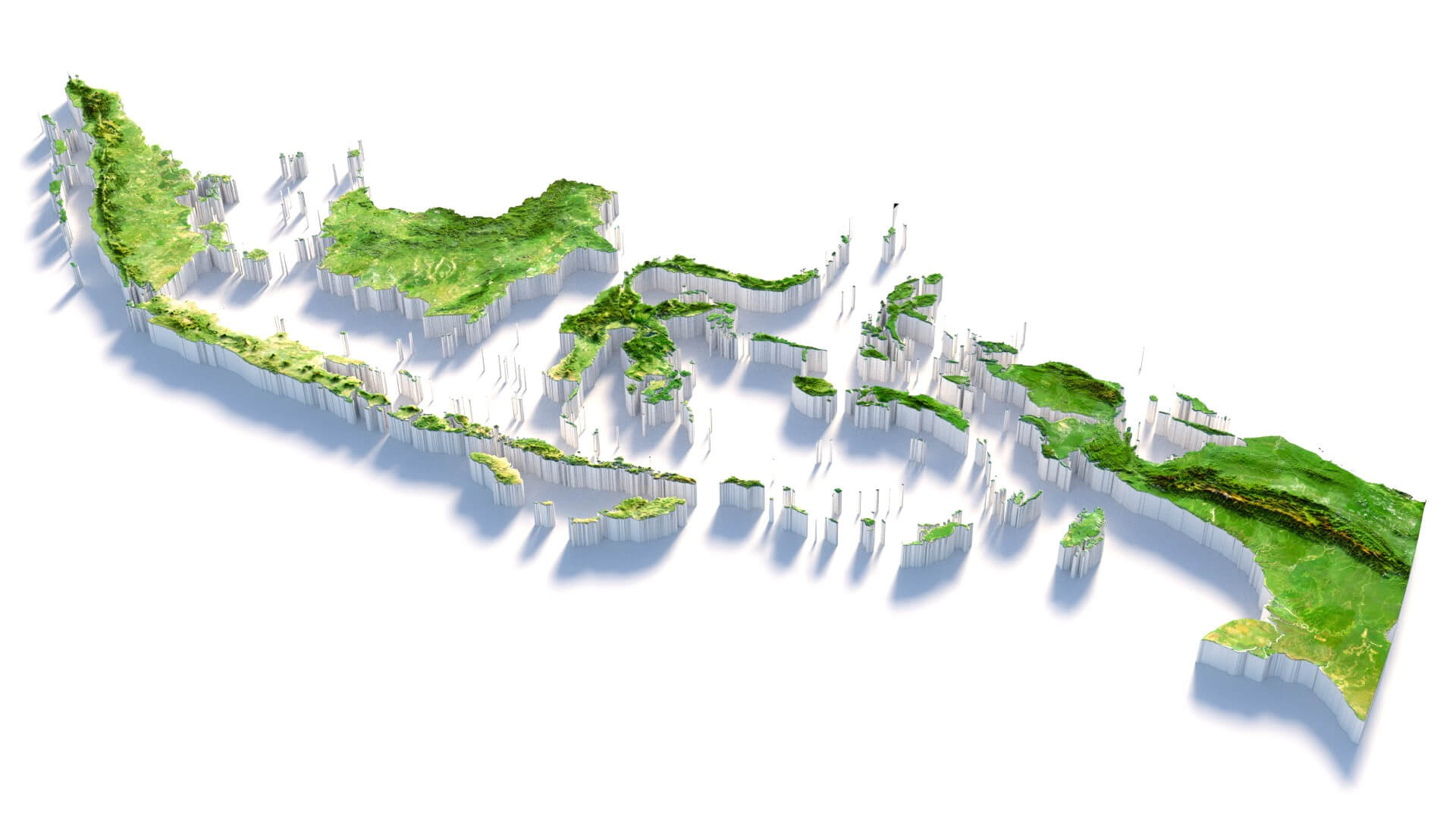 Indonesia Terrain Map - 3D Model by 3dstudio
