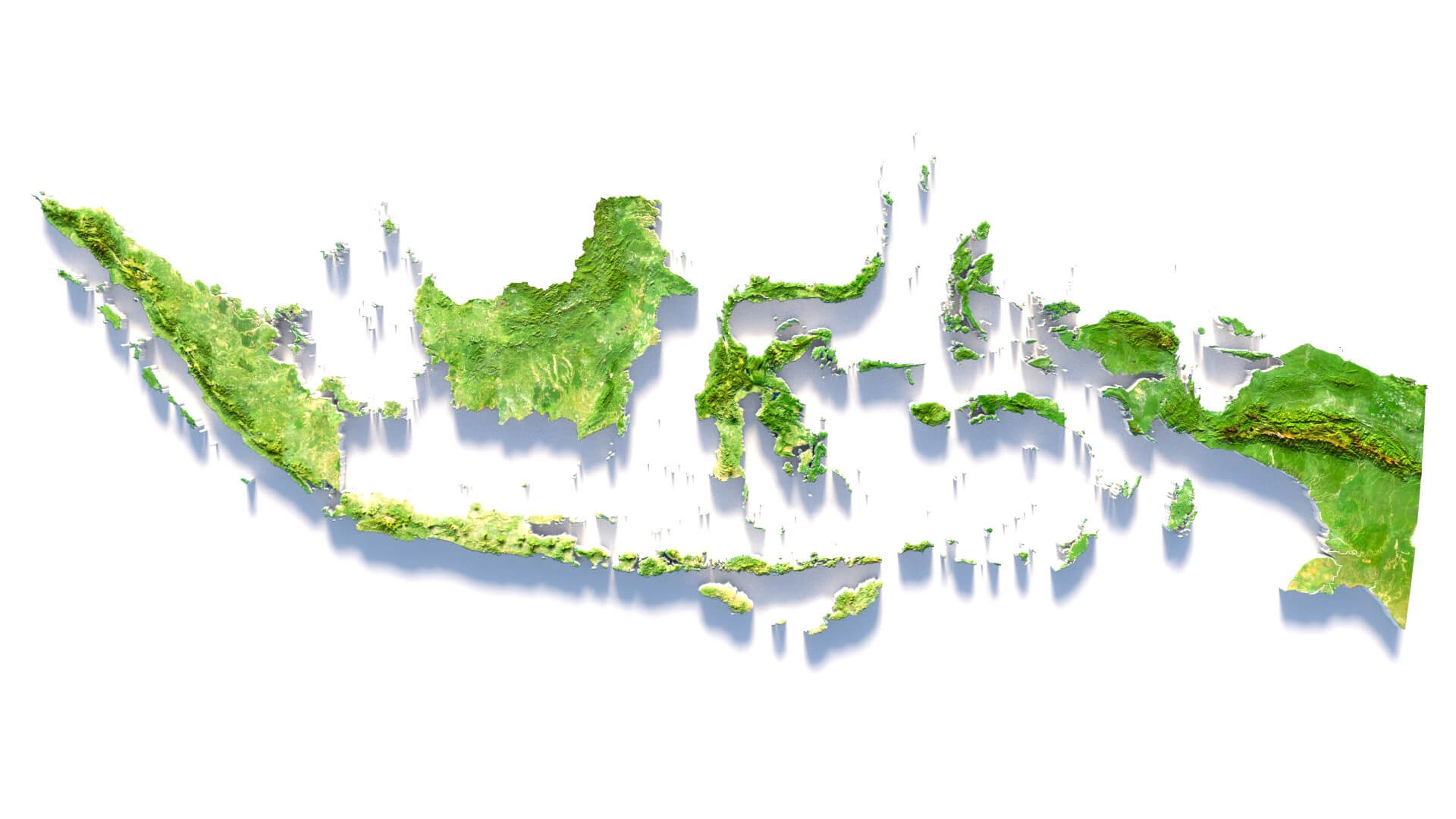 Indonesia Terrain Map - 3D Model by 3dstudio