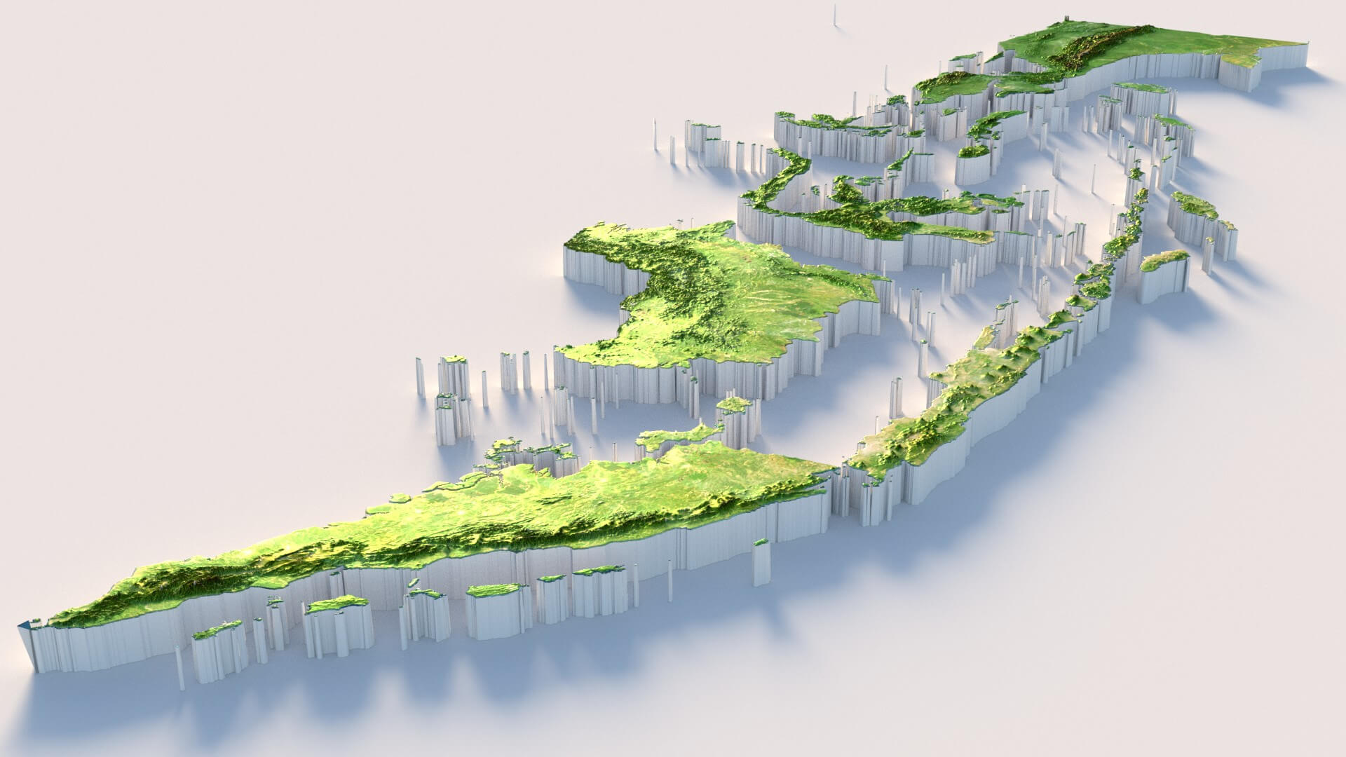 Indonesia Terrain Map - 3D Model by 3dstudio