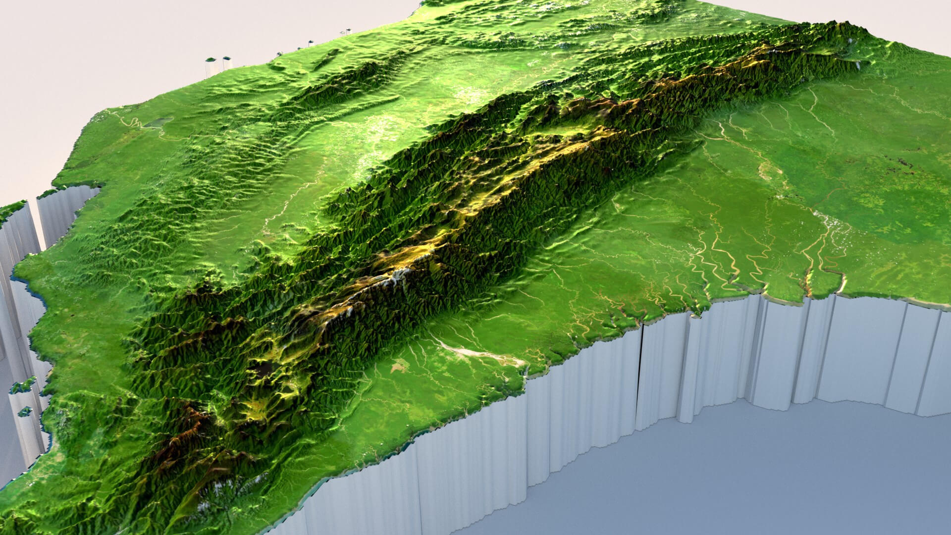 Indonesia Terrain Map - 3D Model by 3dstudio