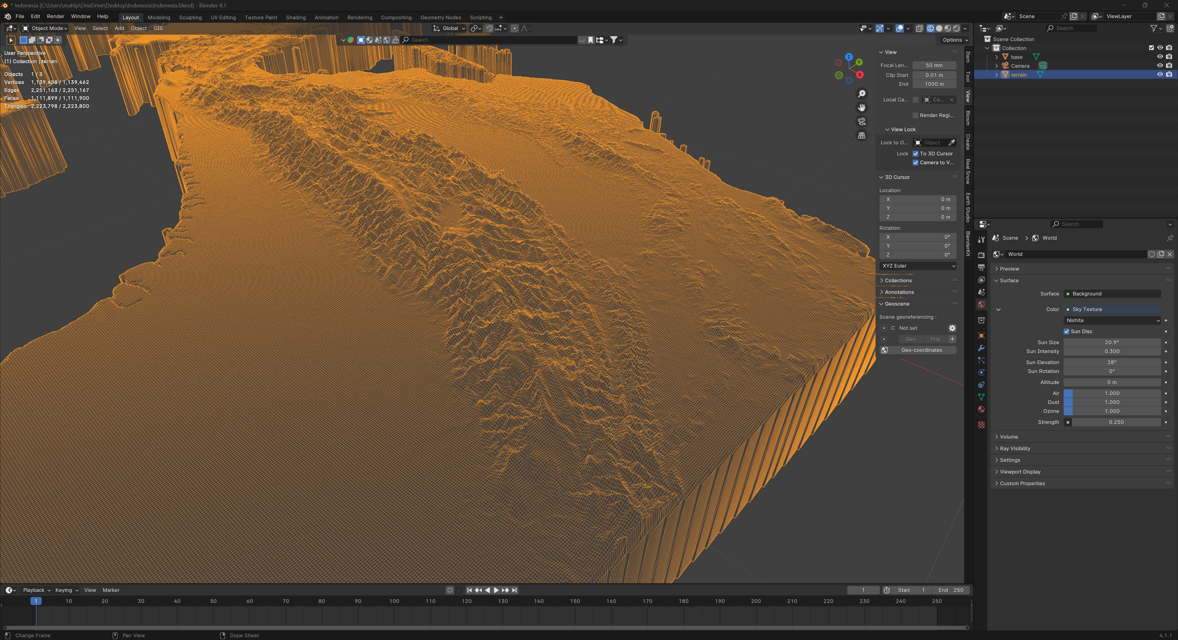 Indonesia Terrain Map - 3D Model by 3dstudio