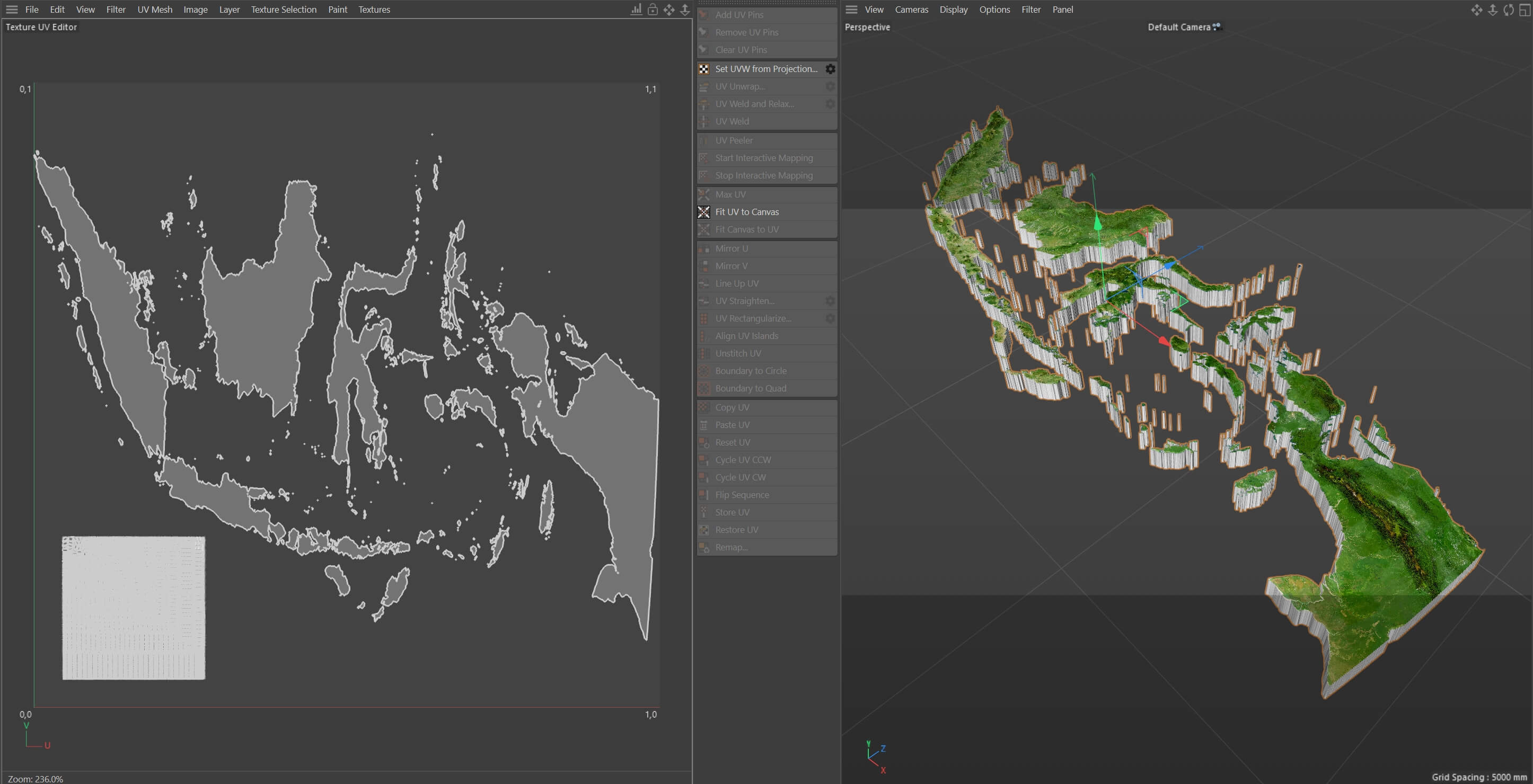 Indonesia Terrain Map - 3D Model by 3dstudio