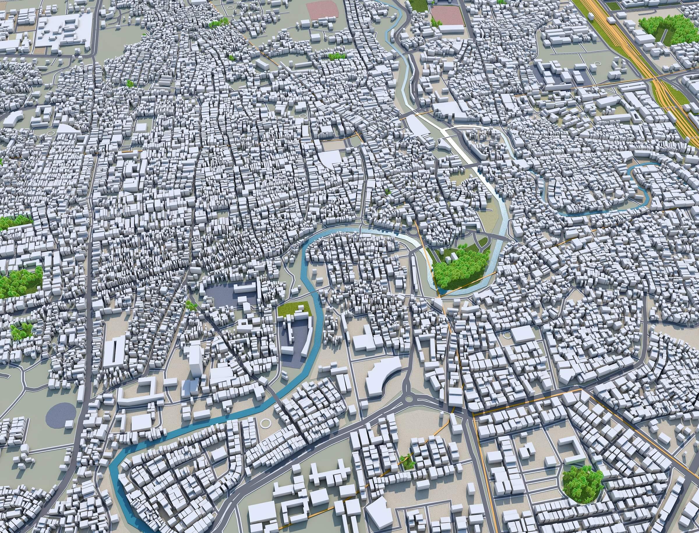 Indore, India 30km - 3D Model by 3dstudio