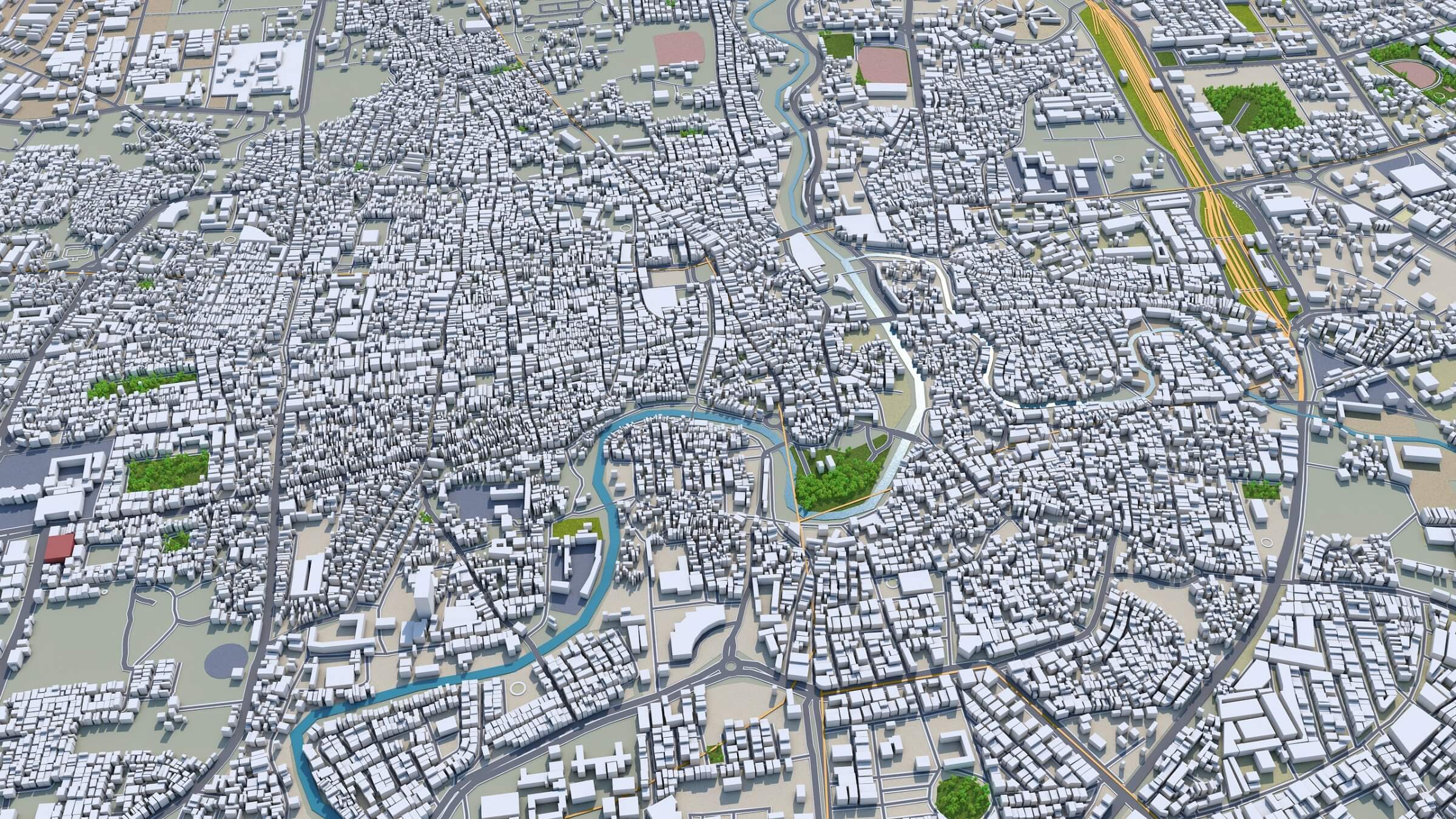 Indore, India 30km - 3D Model by 3dstudio